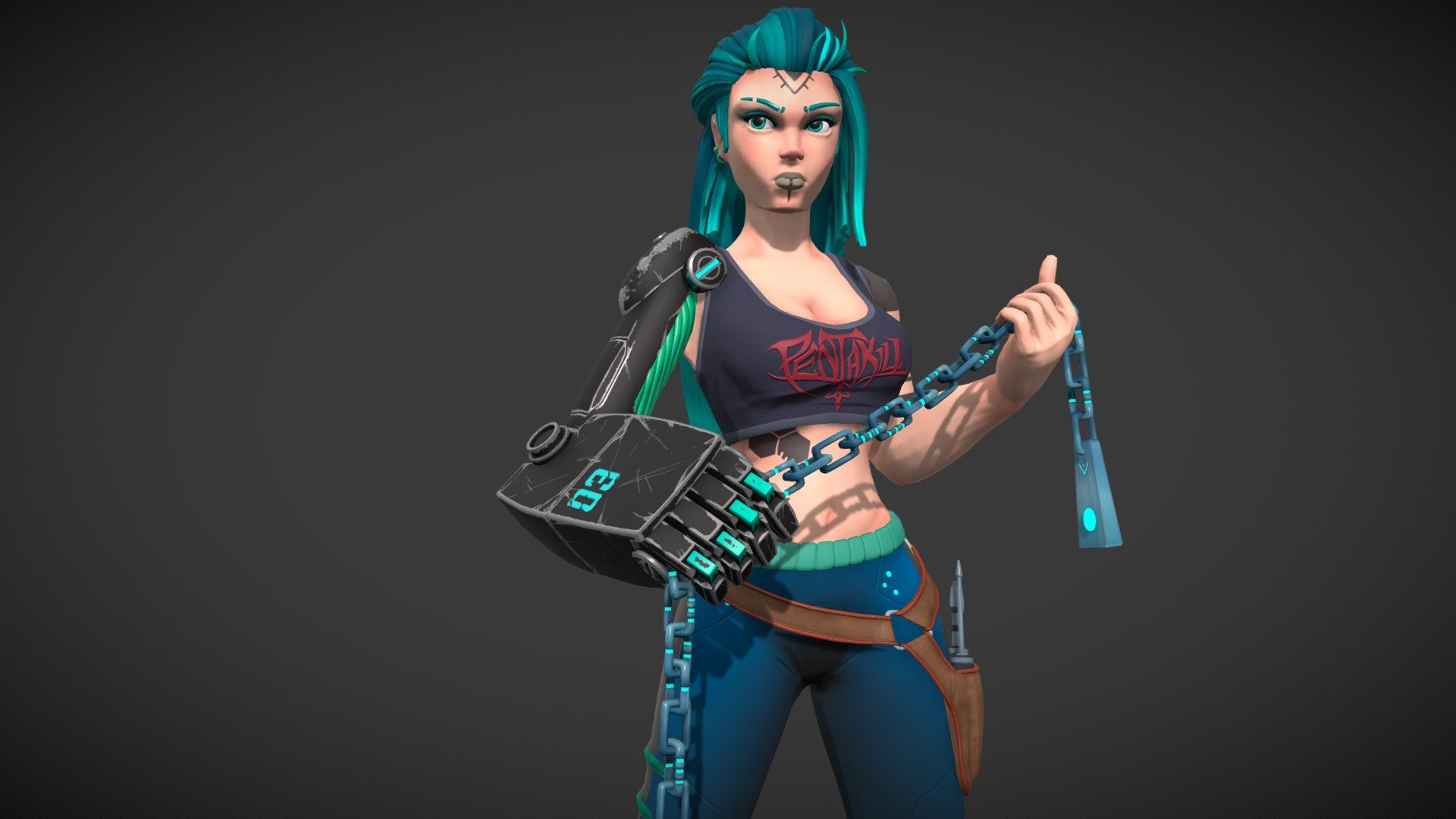 Cyberpunk Character: Katty - Buy Royalty Free 3D model by MarcRojas ...
