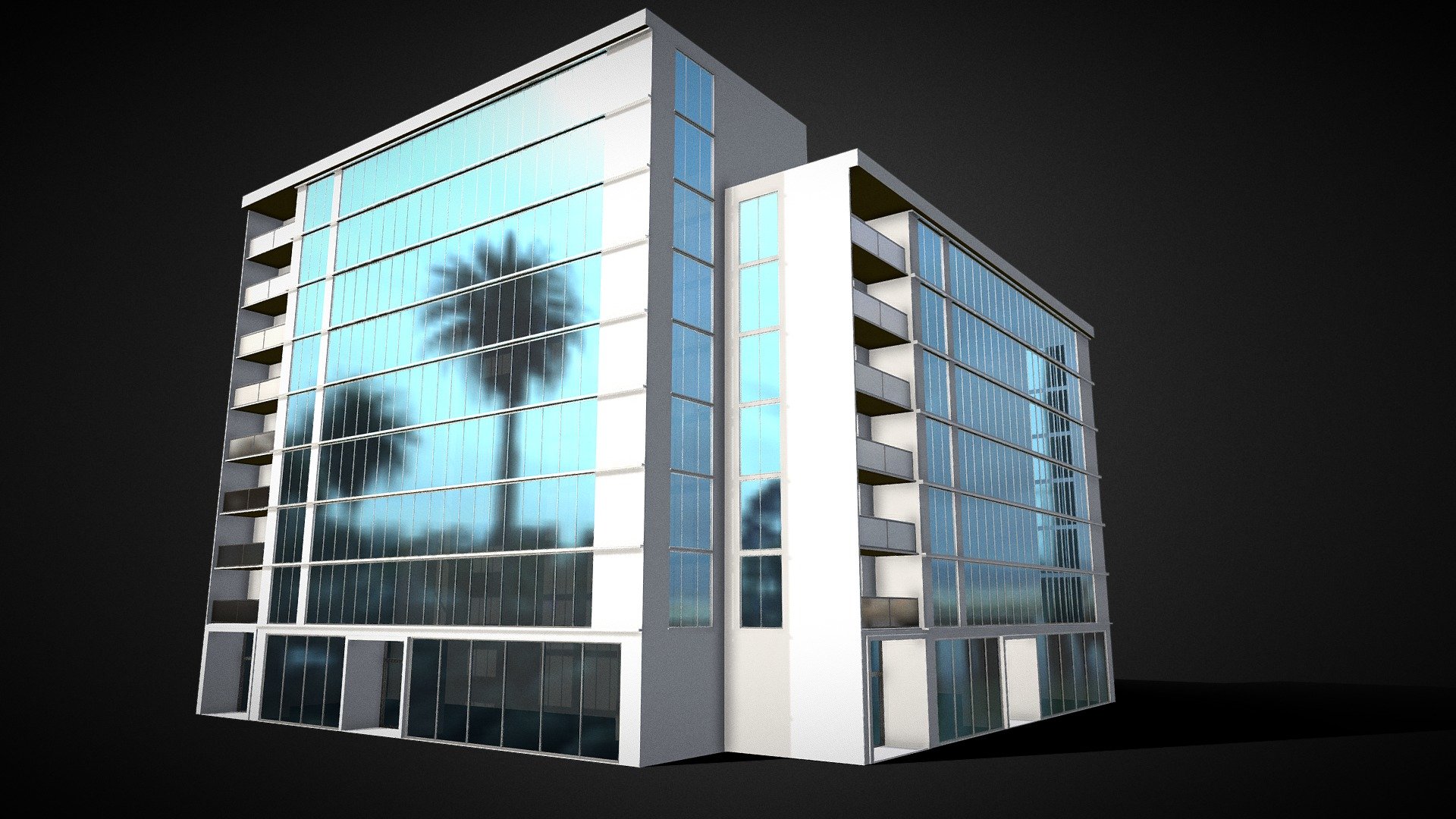 Miami building 2 - 3D model by pacpak [9716d63] - Sketchfab