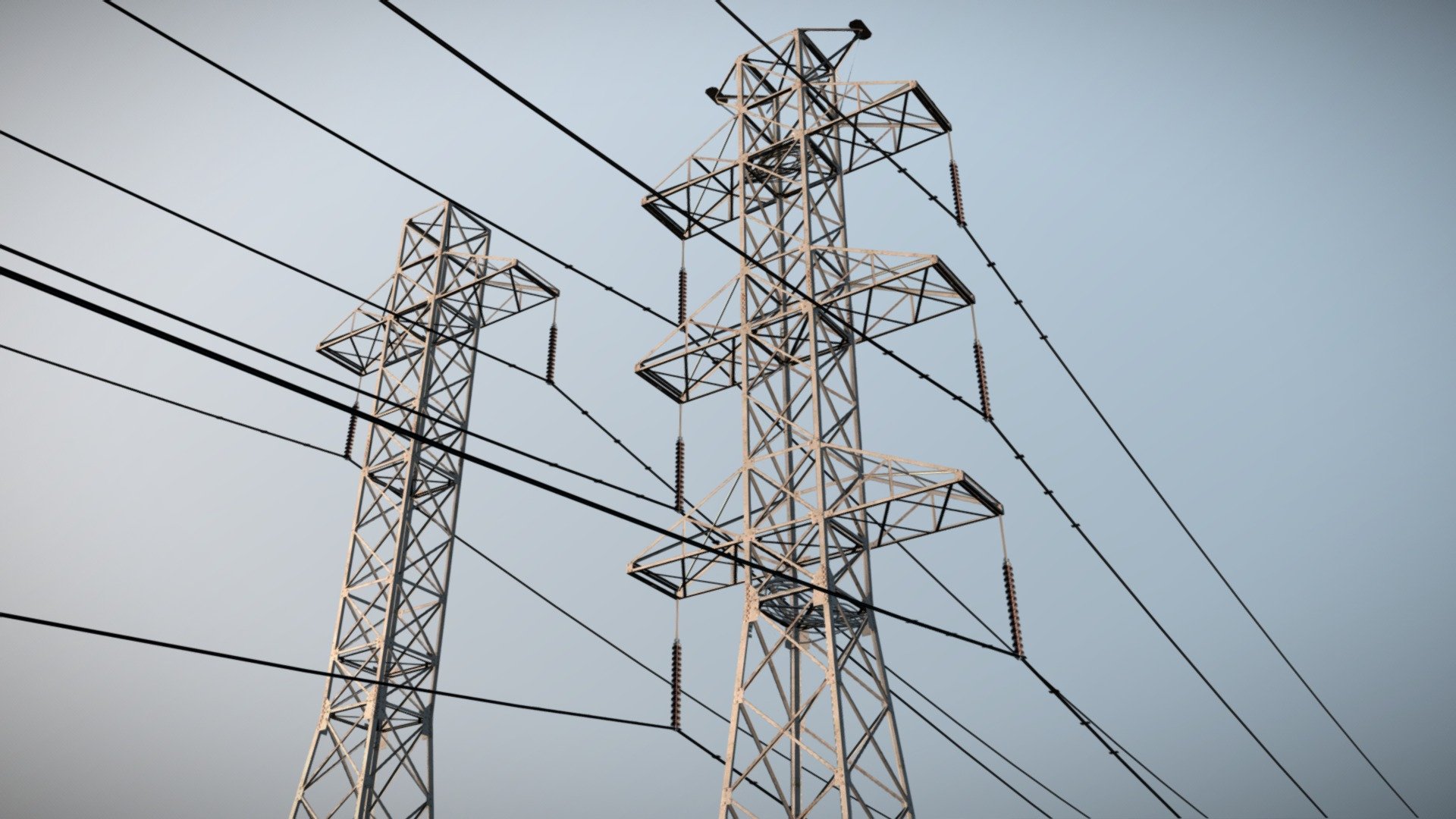 Low Poly Transmission Towers - 3D model by 99.Miles [971a066] - Sketchfab