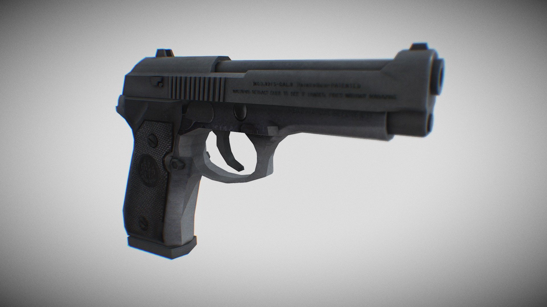 Low Poly Beretta 92FS - 3D model by OozyArtist [971d314] - Sketchfab