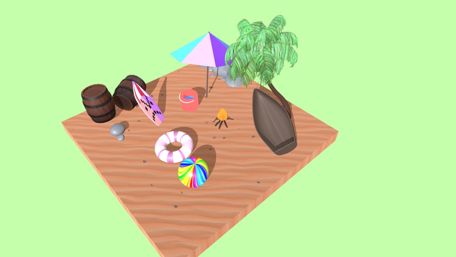 BEACH ADVENTURE KIT - 3D model by studiogurualpha [972e37d] - Sketchfab