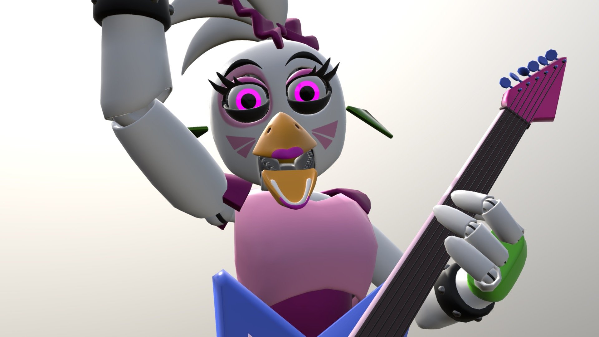 Glamrock Chica With Her Guitar - 3D model by Godzilla (@iamthayn ...