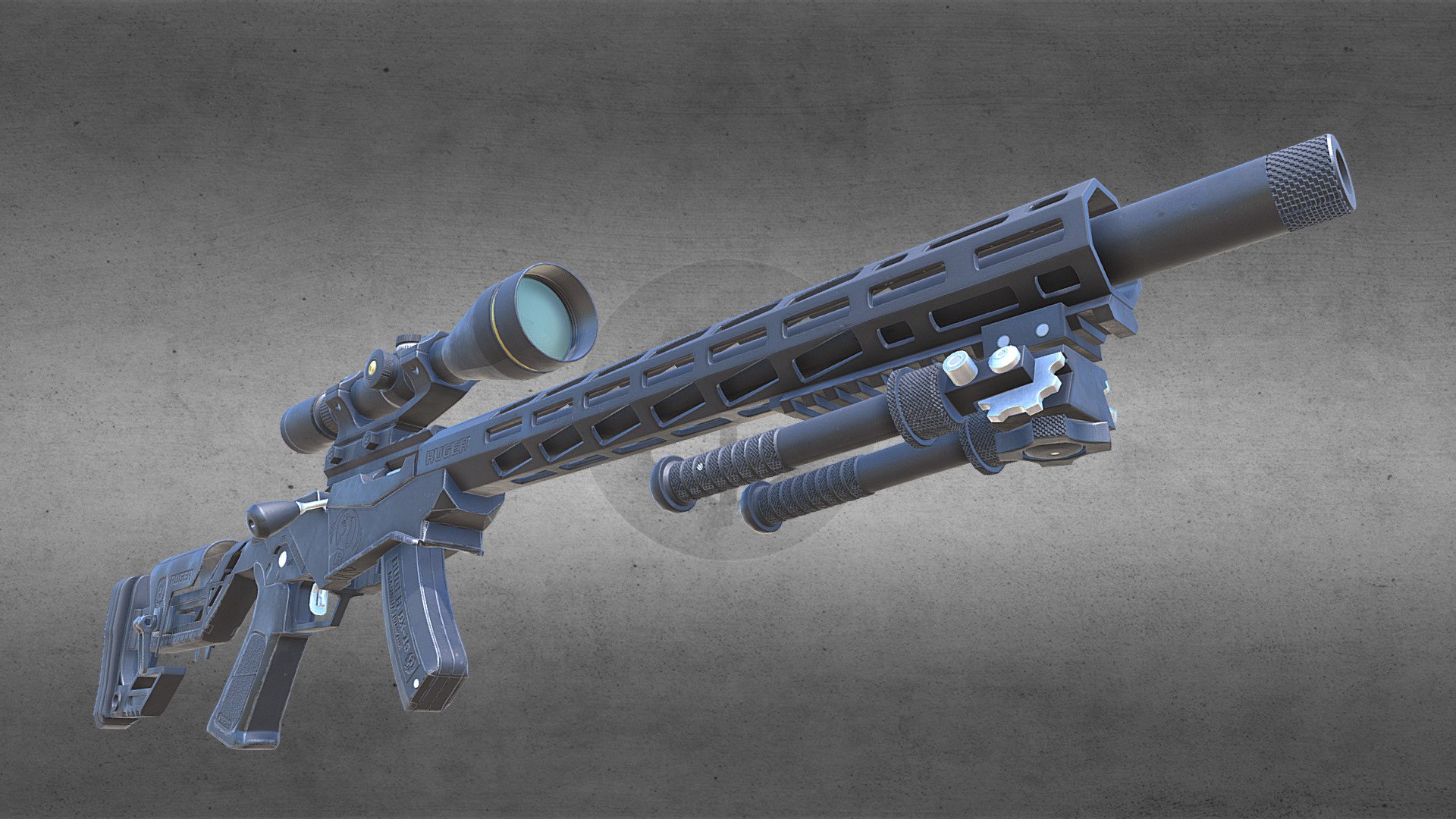 Ruger Precision Rimfire Rifle - 3D model by aigreene [973b855] - Sketchfab