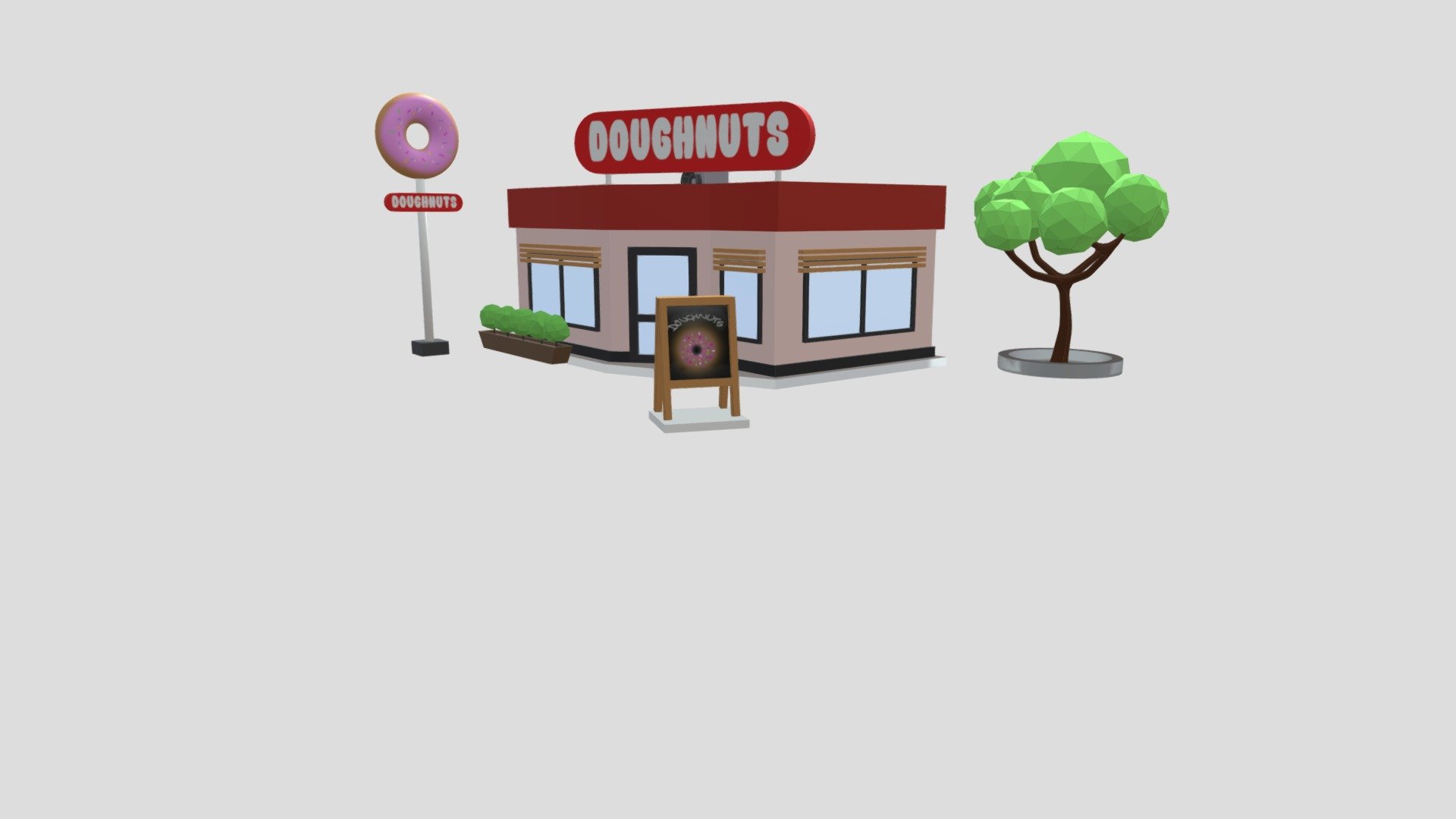 Doughnut Shop - 3D model by niruttsibutda [973dc4d] - Sketchfab