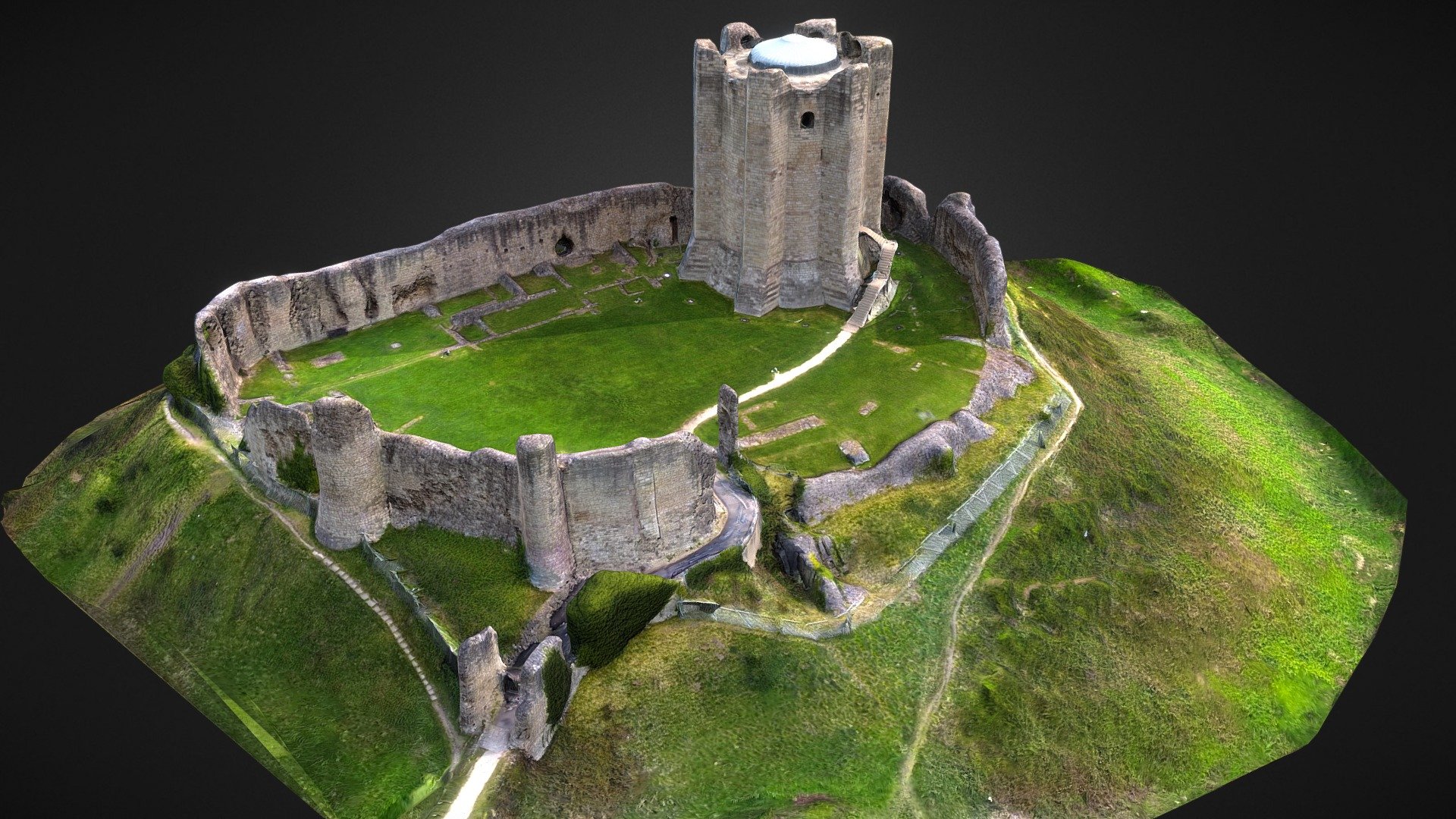 Conisbrough Castle - medieval fortification - Download Free 3D model by ...