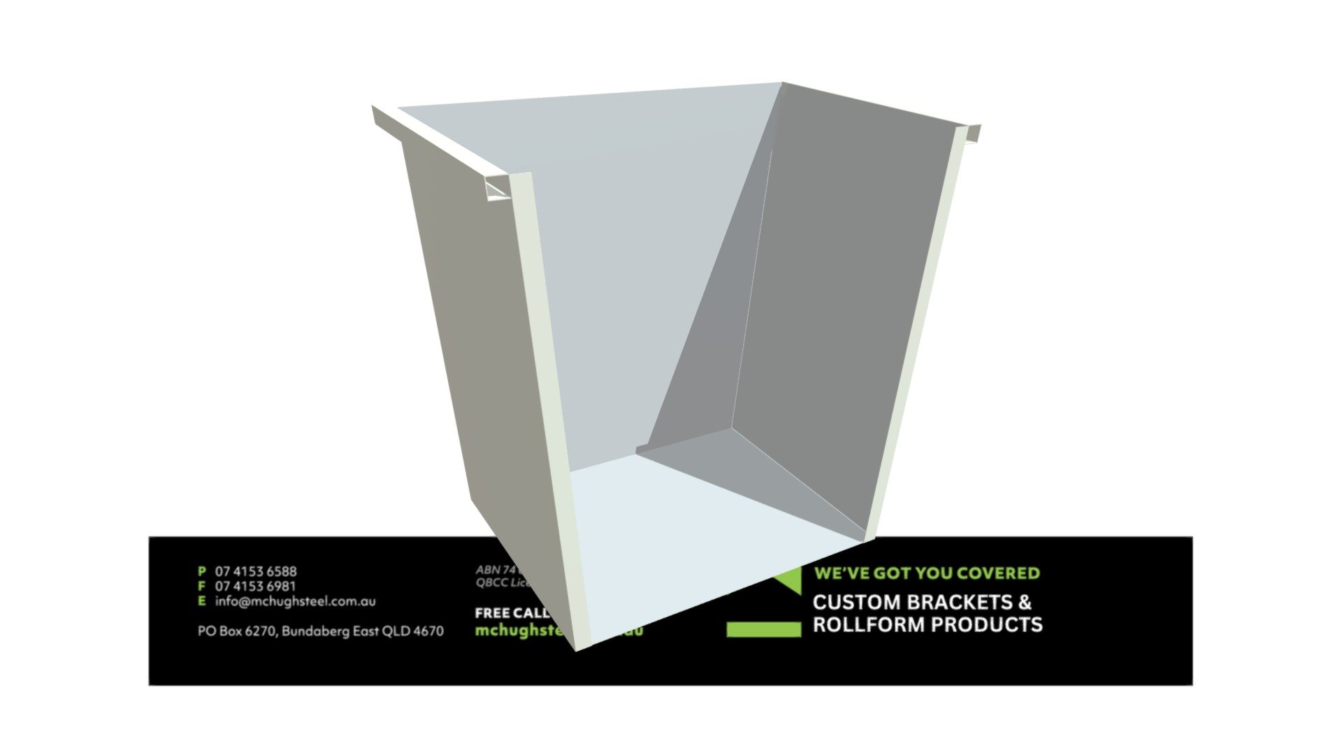 450W x 350L x550H End Box gutter Ross - 3D model by mchughsteel ...