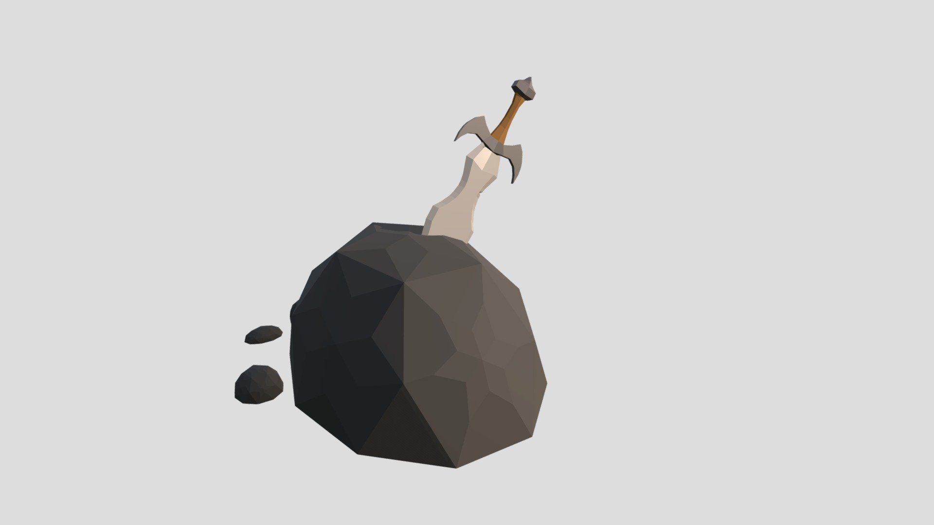 Low poly sword in stone - Download Free 3D model by TheSaltyArtist ...