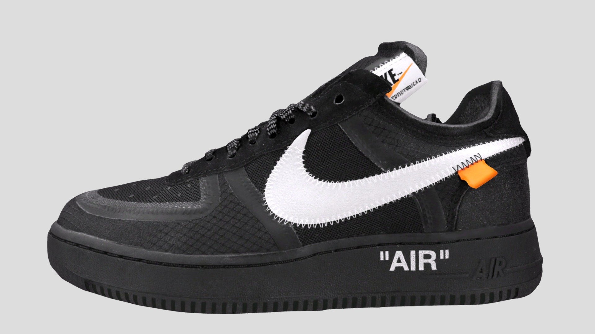 AIR FORCE 1 LOW OFF WHITE BLACK VOLT - Download Free 3D model by ...
