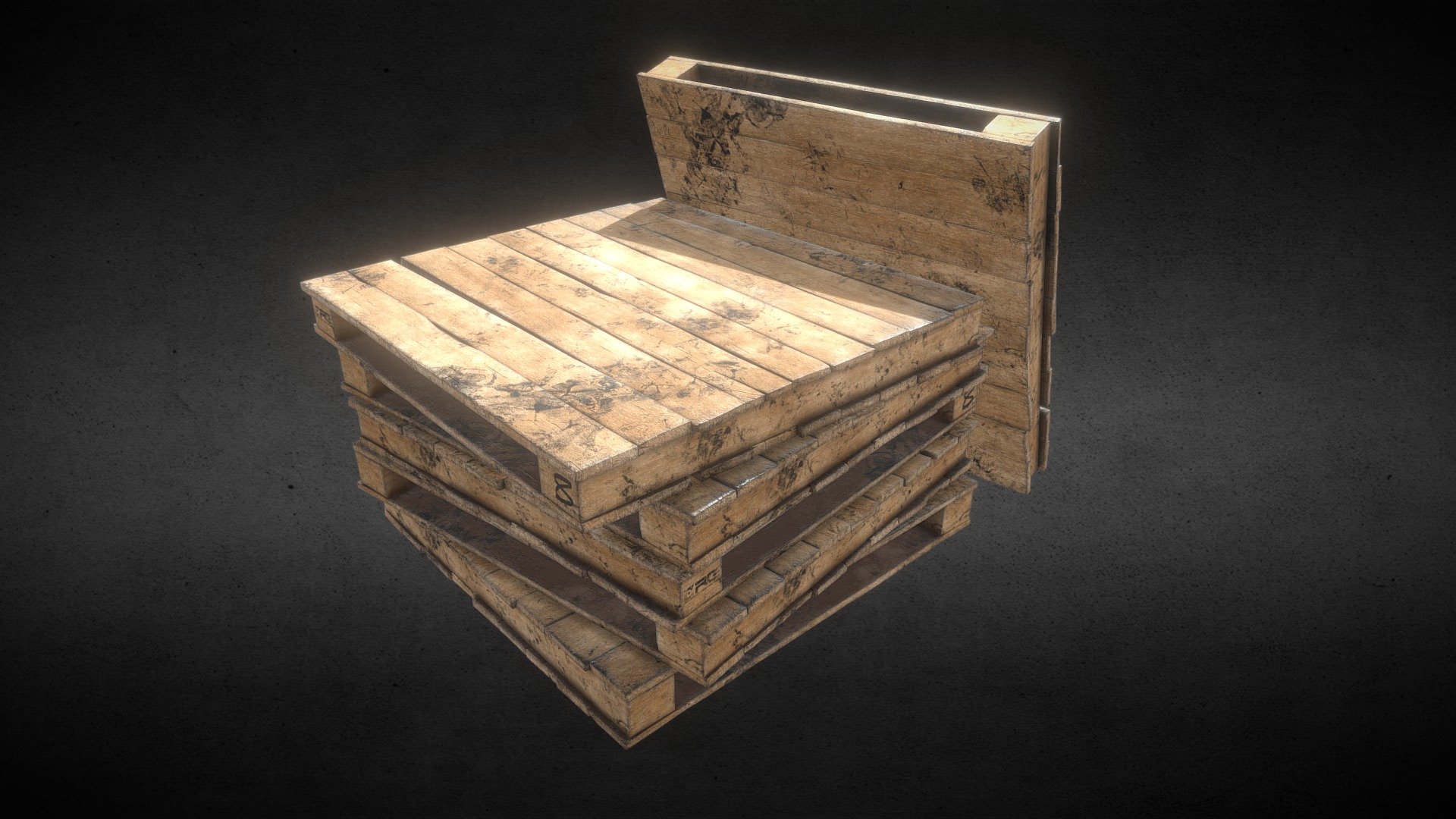 Pallet Stack |GAMEREADY|PBR|UVW|SUBD|4K - Buy Royalty Free 3D model by ...