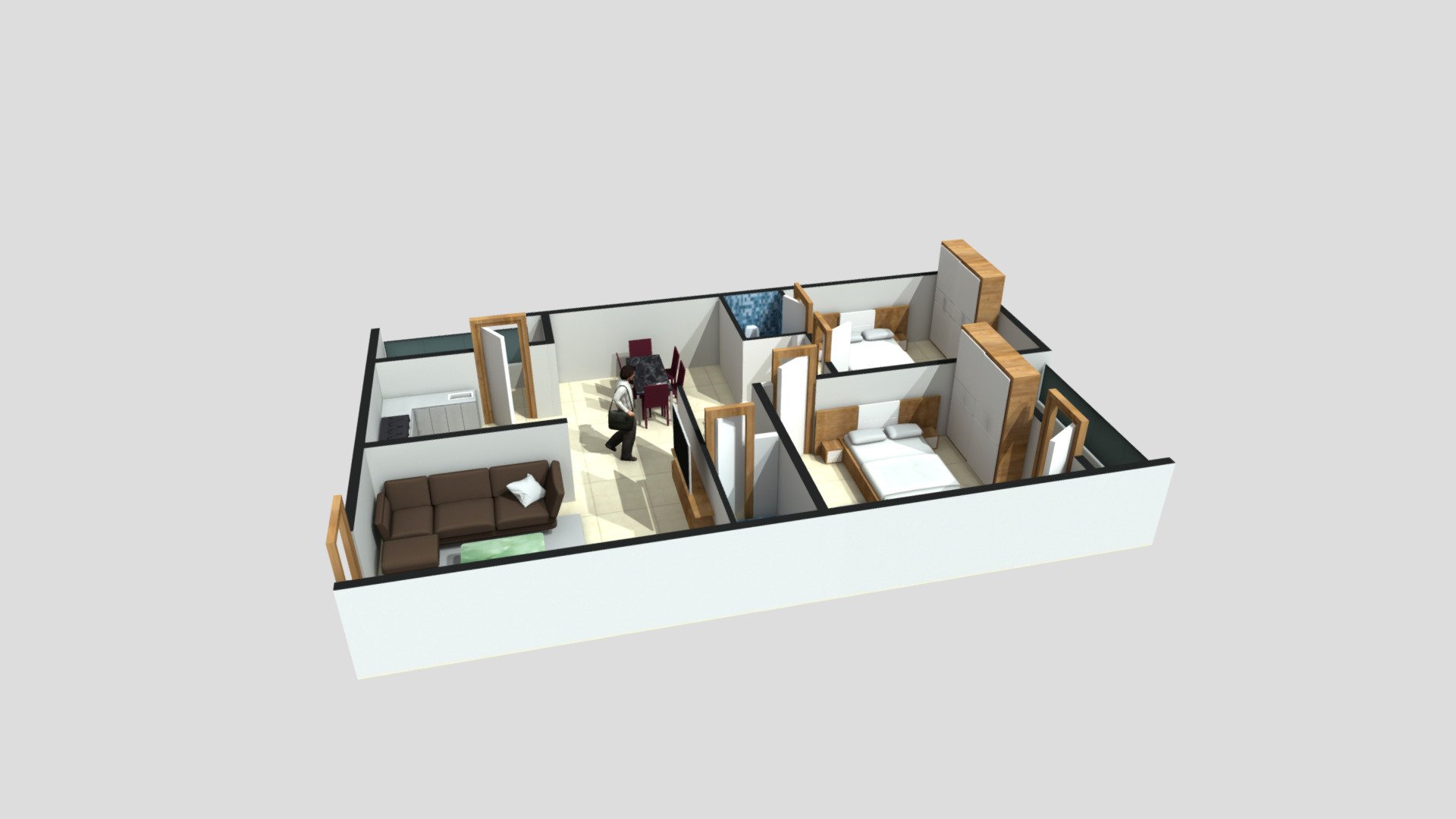 Tulasi LakeFront blue Block Flat 2 - Download Free 3D model by ...