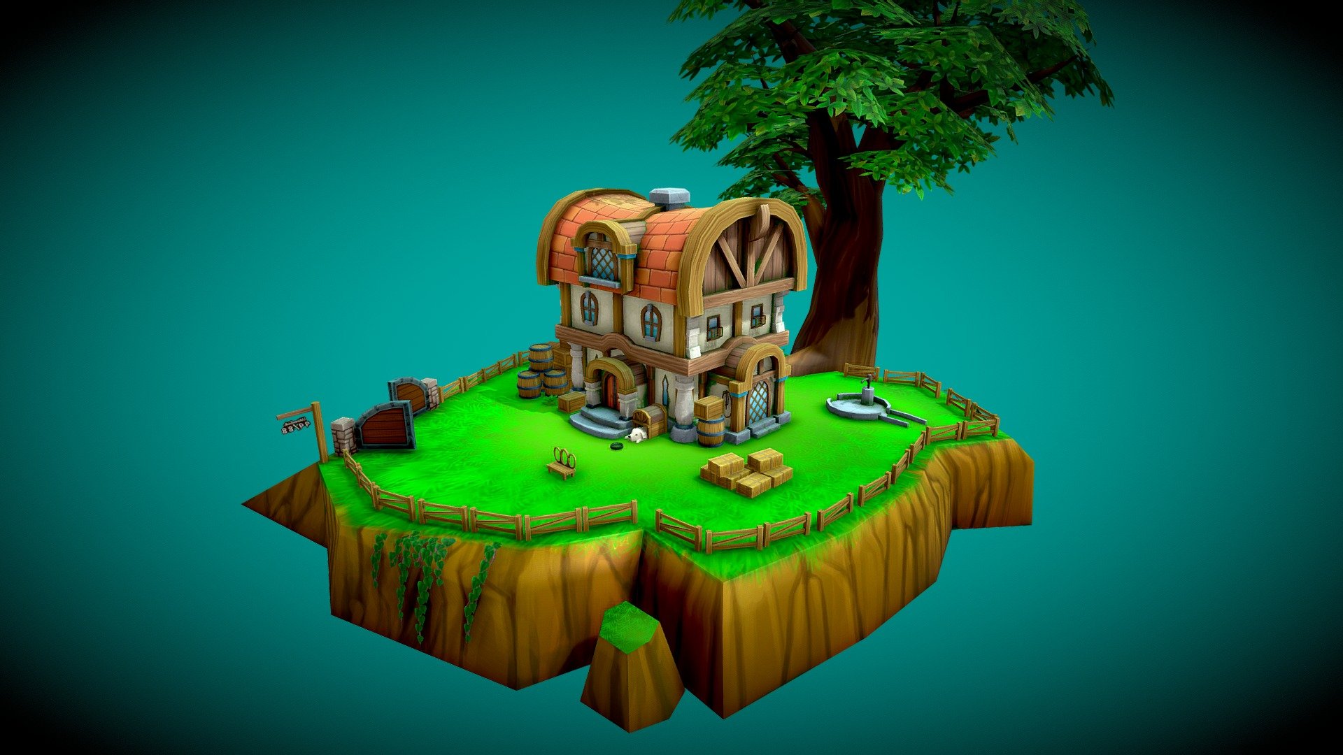 House Cartoon - 3D model by Kitirach (@deederm) [9757ae1] - Sketchfab