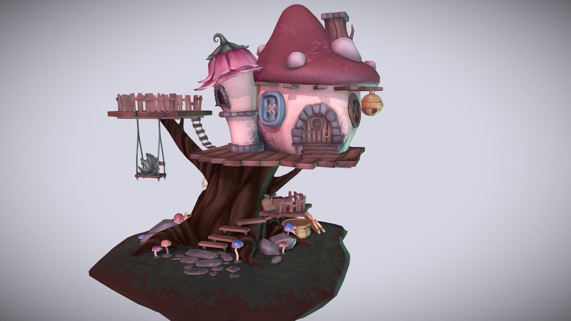 Mushroom House Game Model - 3D model by Yomna.M [975e08f] - Sketchfab
