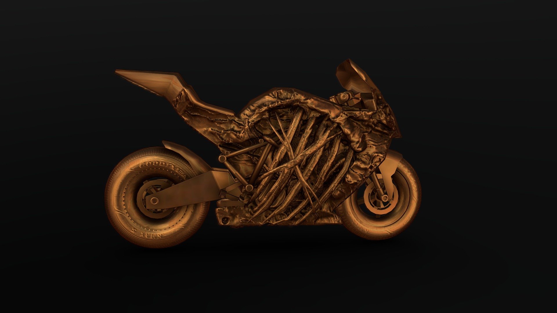Undead Motorcycle -Bronze - Buy Royalty Free 3D model by Chaitanya ...