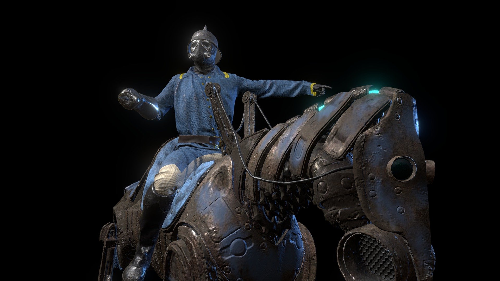 Post apocalyptic rider - 3D model by Domindik [9764ccf] - Sketchfab