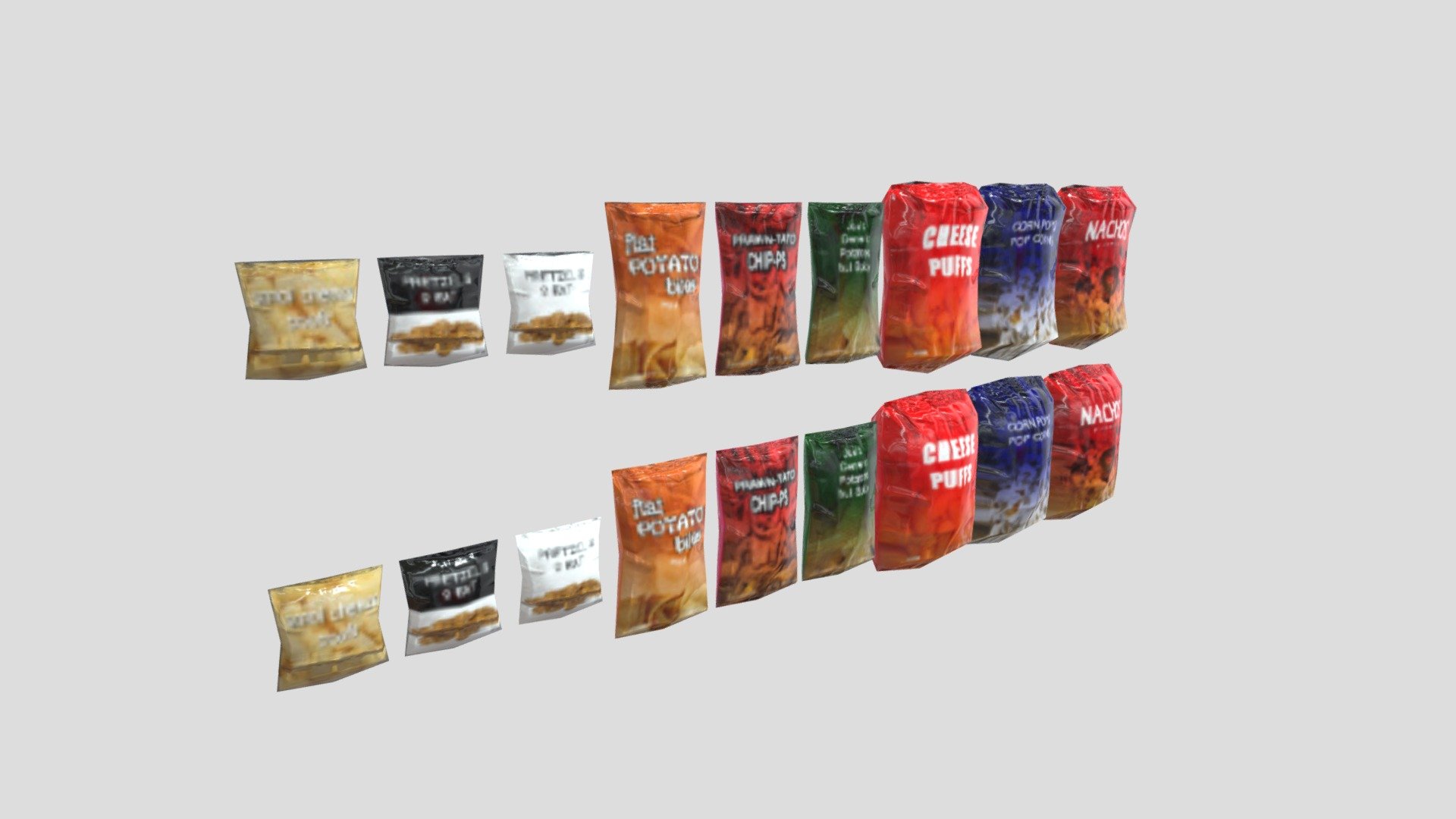 Low Poly Potato Chip Model Pack - Download Free 3D model by Fuchsia The ...
