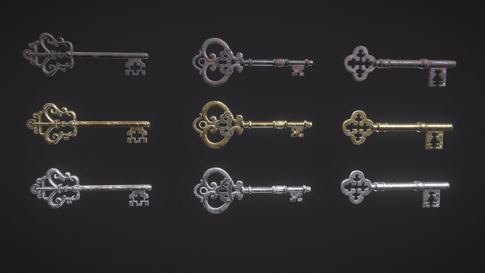 Medieval Skeleton Keys Pack - Buy Royalty Free 3D model by Kirhl ...