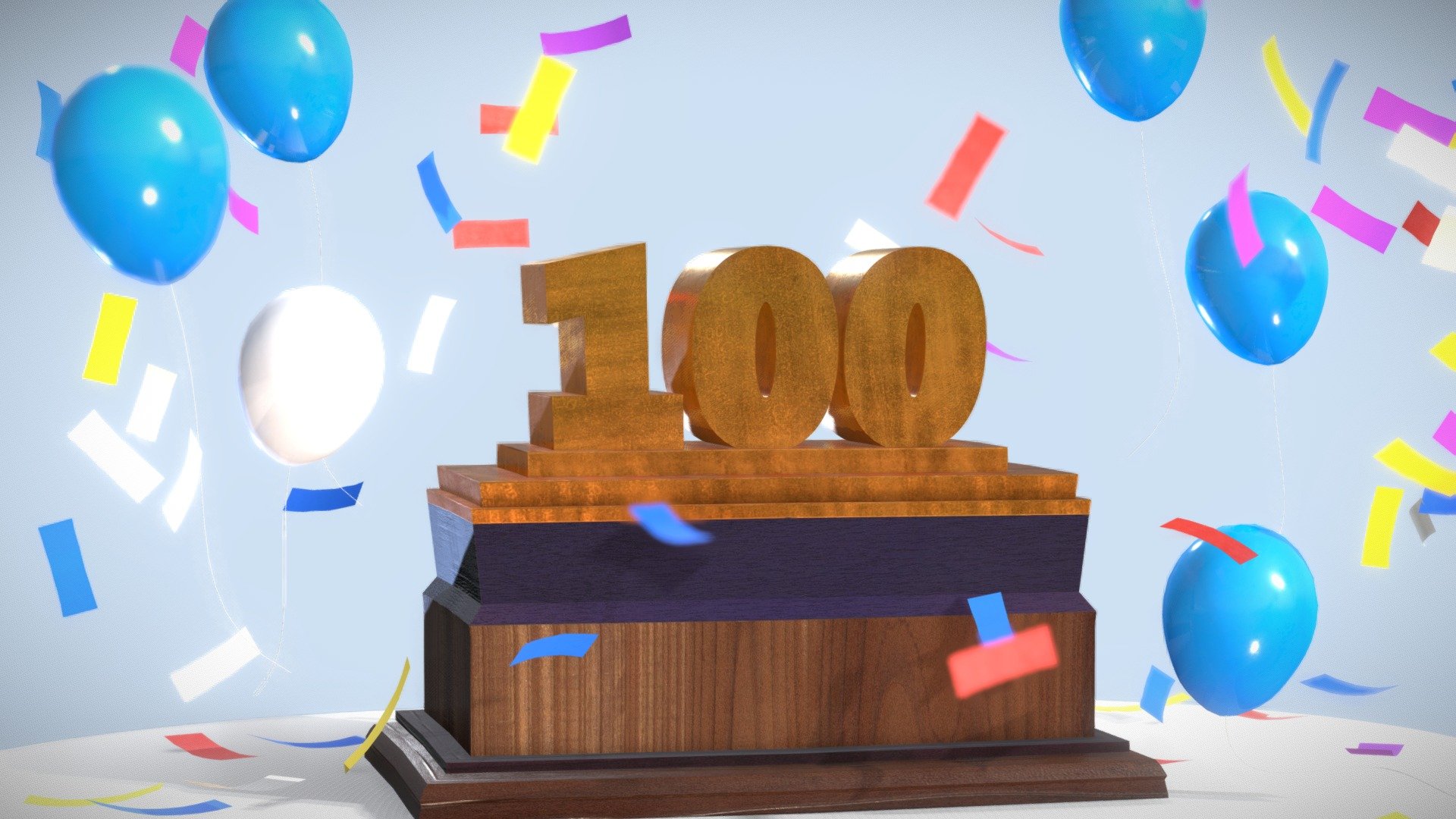 Centennial Trophy (100 Follower Milestone!) - Download Free 3D model by ...
