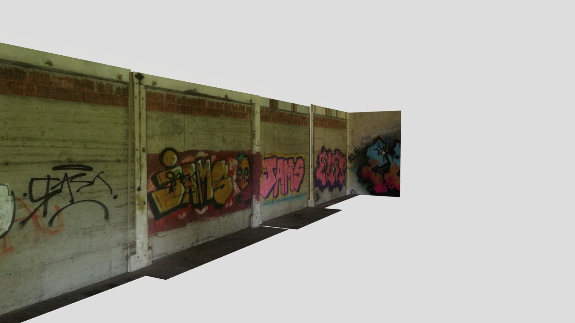 low resolution version of a graffiti wall - Download Free 3D model by ...