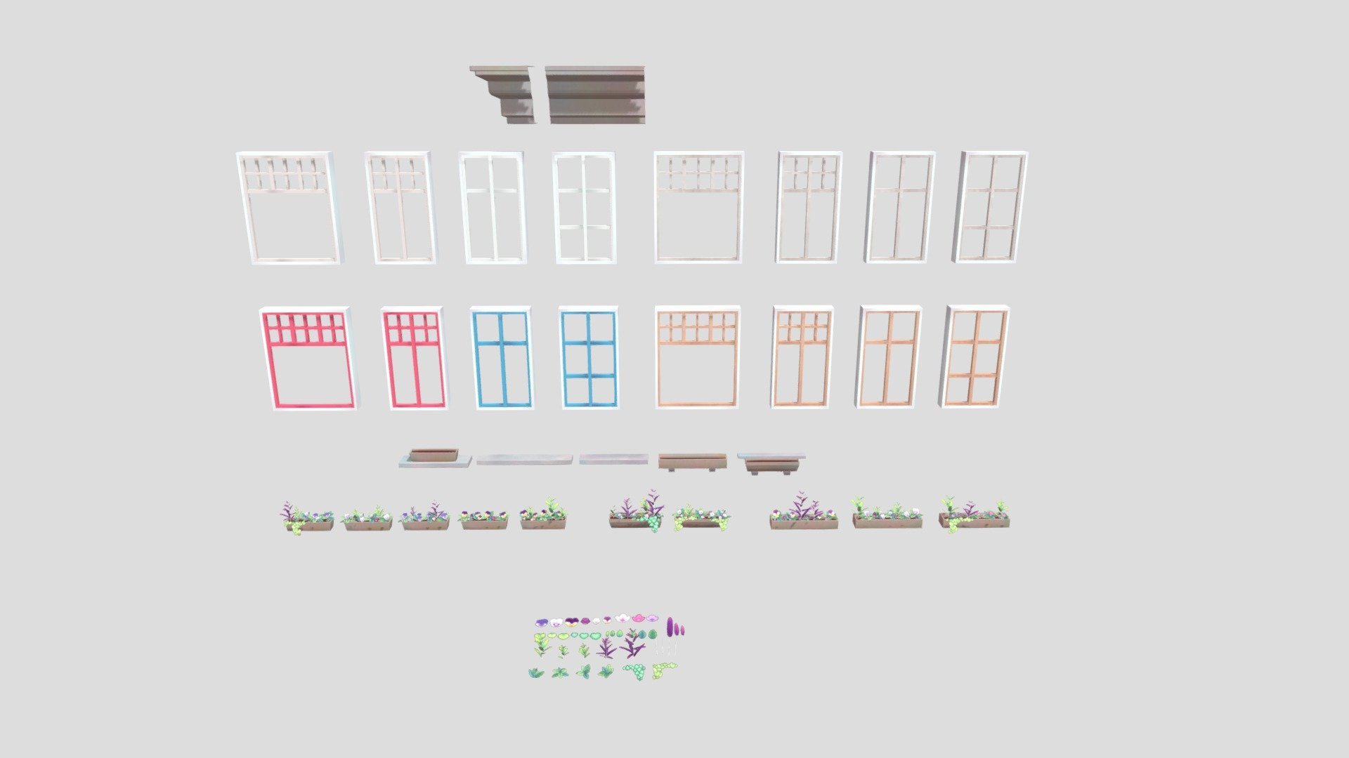 Townhouse Asset Kit - Windows - 3D model by angelleOwO [9789f18 ...