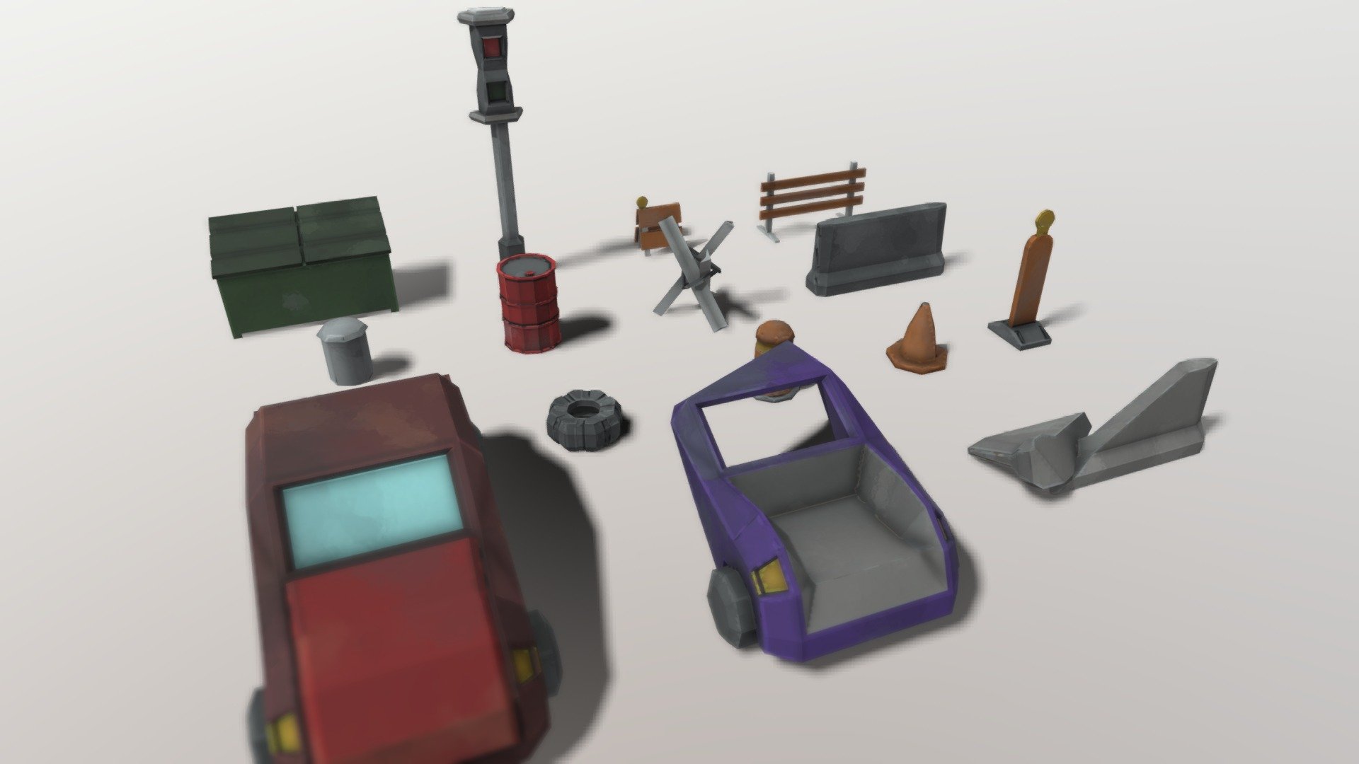 Post Apocalyptic Stylized Low Poly Props - Download Free 3D model by ...