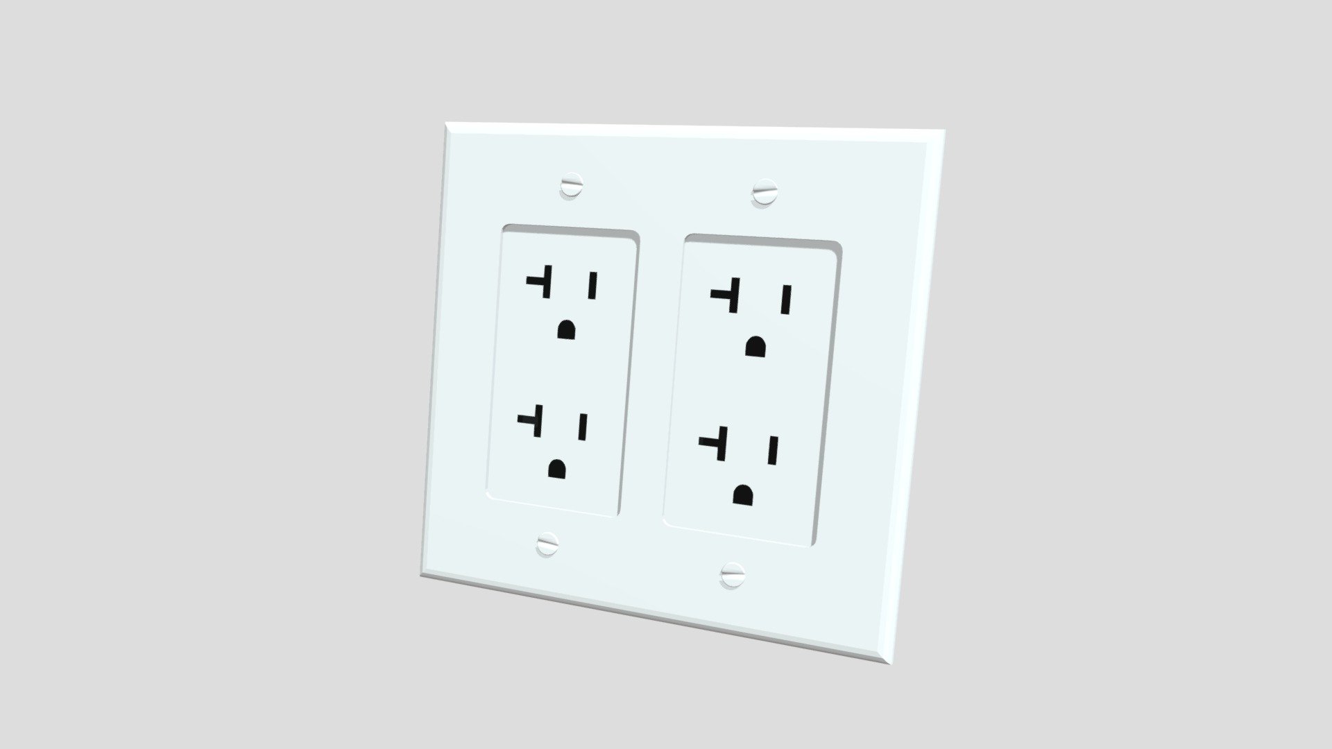 20 Amp Double Outlet - 3D model by SudoNova [979322a] - Sketchfab