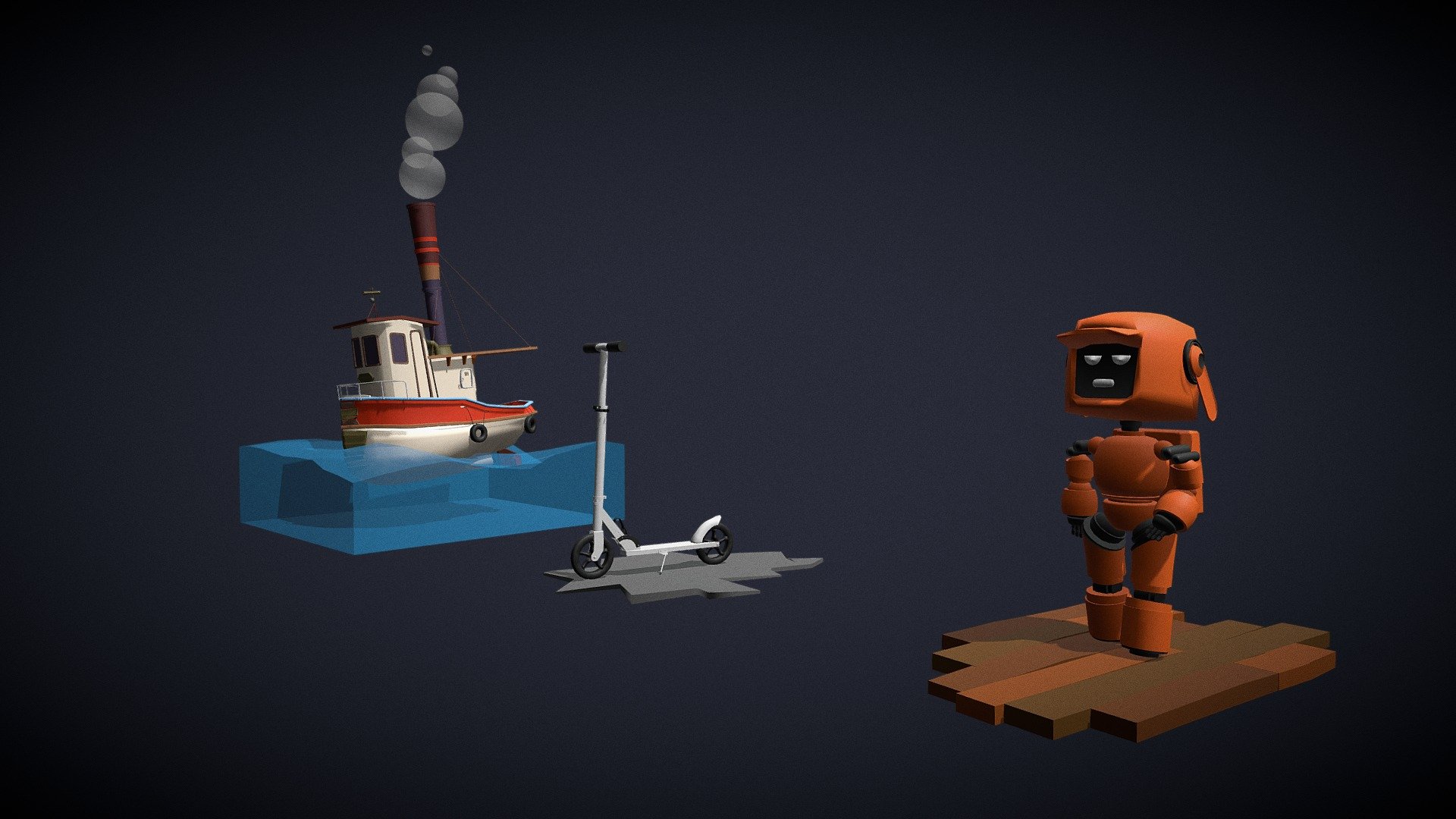 Ship, scooter, robot - Download Free 3D model by roxiee [9794b76 ...