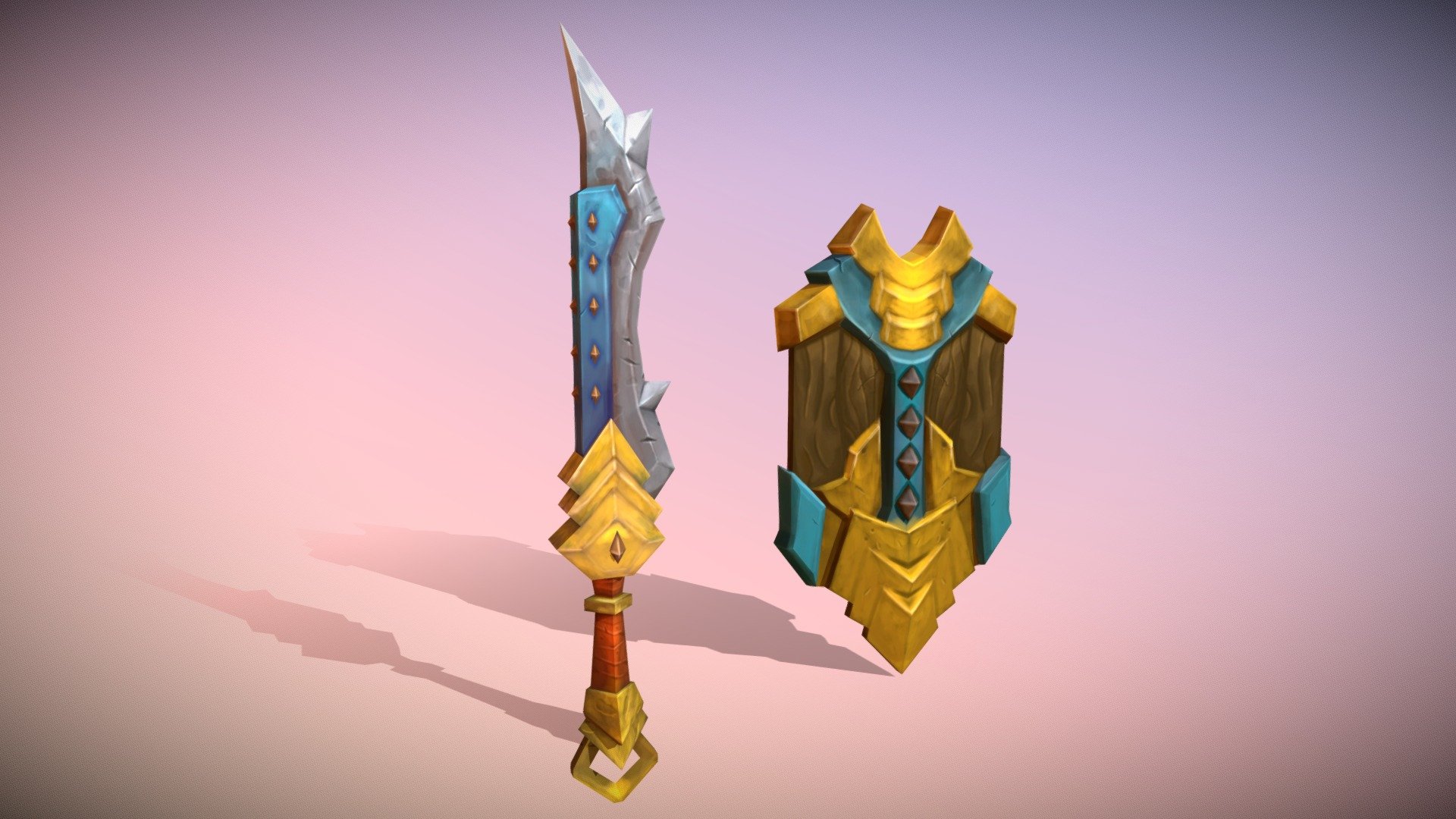 Sword & Shield - 3D model by AsiaEmory [97a6a99] - Sketchfab
