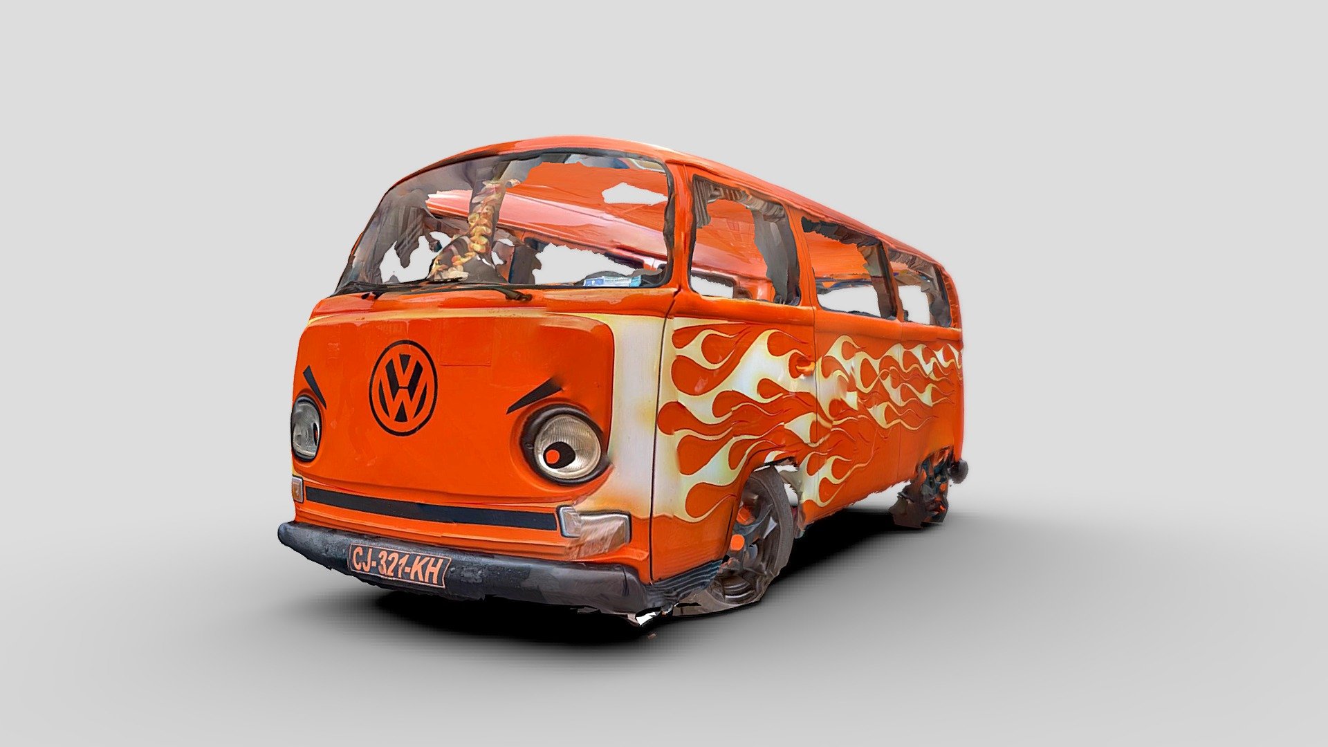 Angry Volkswagen mini-van - Download Free 3D model by alban [97a772e ...