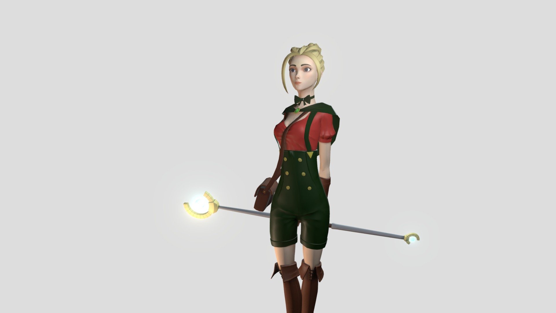 Stylized mage girl(OC) - 3D model by 3d_mrmlde [97a7e8b] - Sketchfab