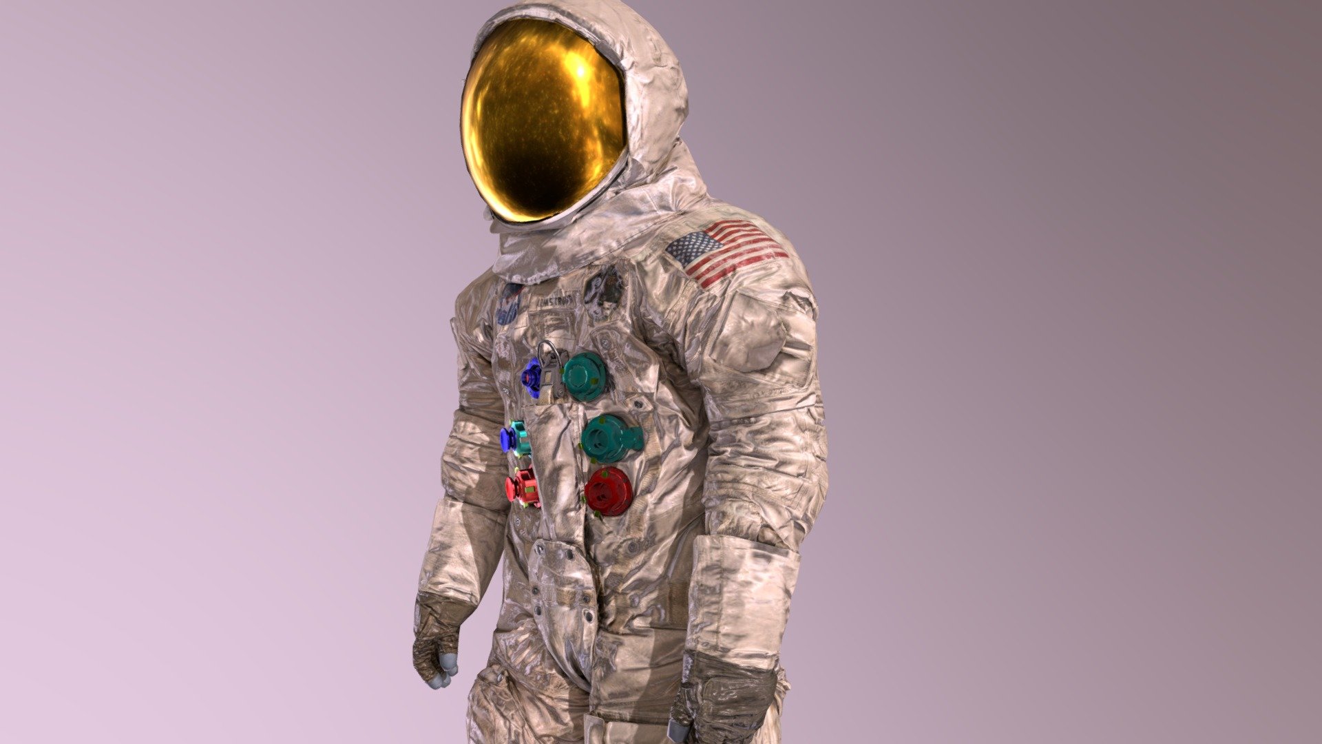 Neil Armstrong - 3D model by Walter Araujo (@walteraraujo) [97abbb0 ...