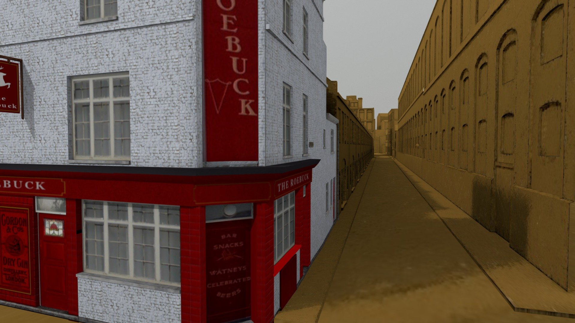 Bucks Row With The Roebuck Pub insitu - 3D model by Huuxloc (@rjh41 ...
