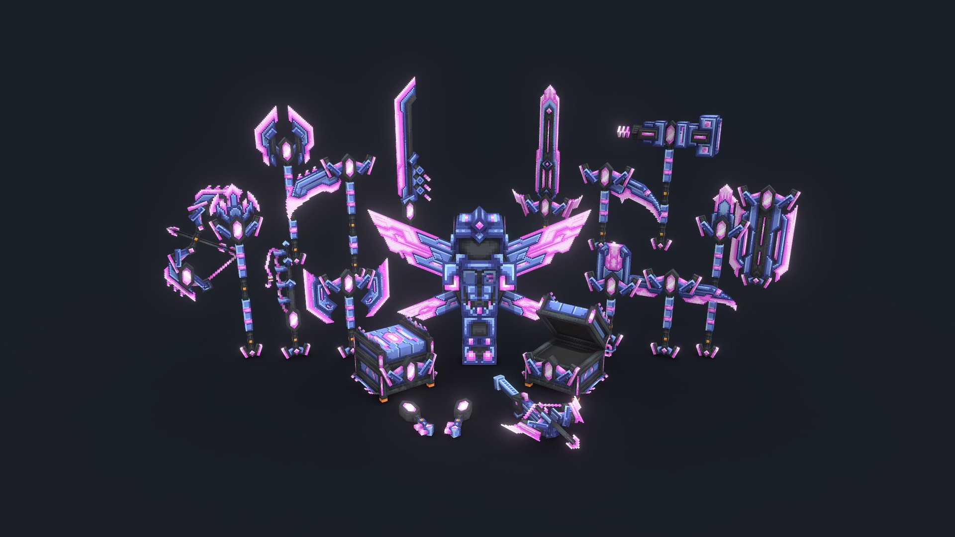 Discord Nitro Weapons & Tools Set - 3D model by Polygony (@polygonymc ...