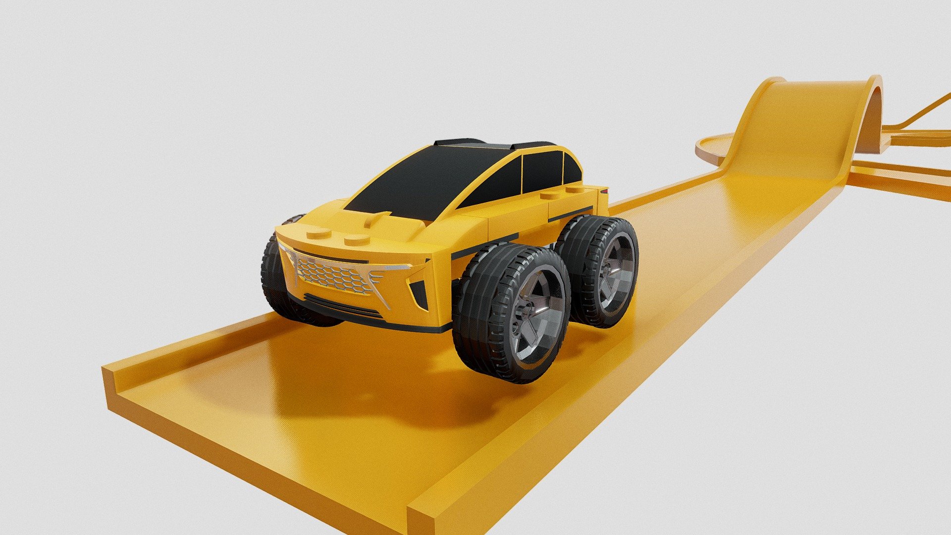 Lego car and tracks - Buy Royalty Free 3D model by okotaru ...
