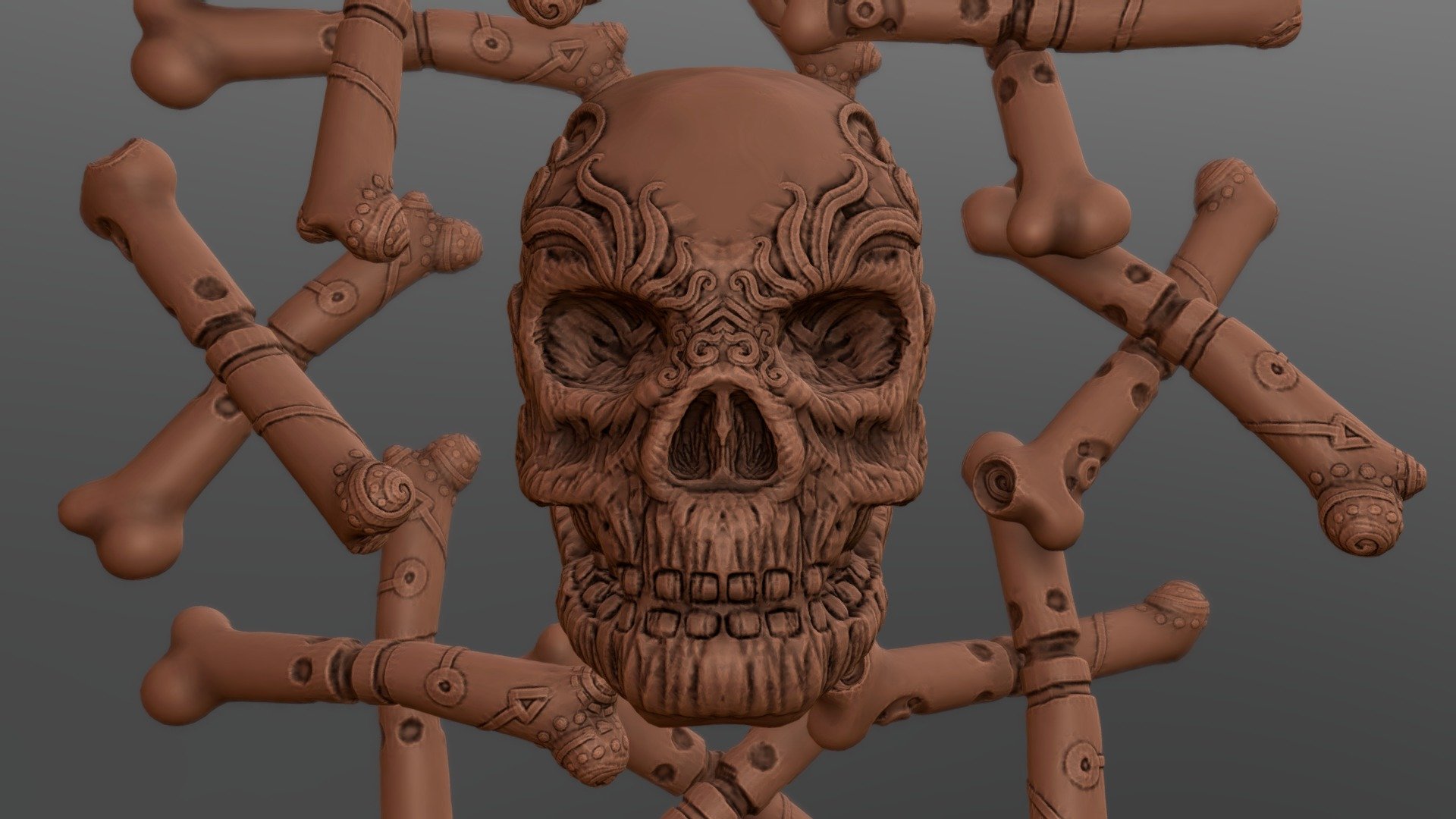 SculptJanuary2021 - Day 24 - Decorative Bones - 3D model by Chaitanya ...