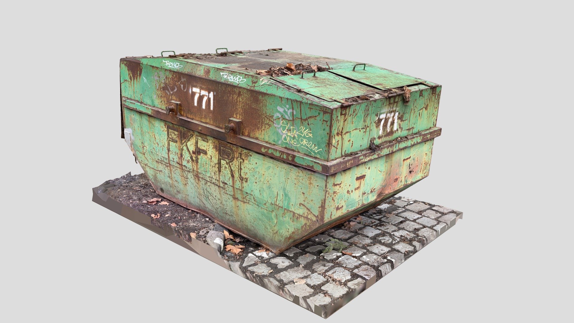 Green Garbage Container 01 | RAW Scan - Buy Royalty Free 3D model by ...