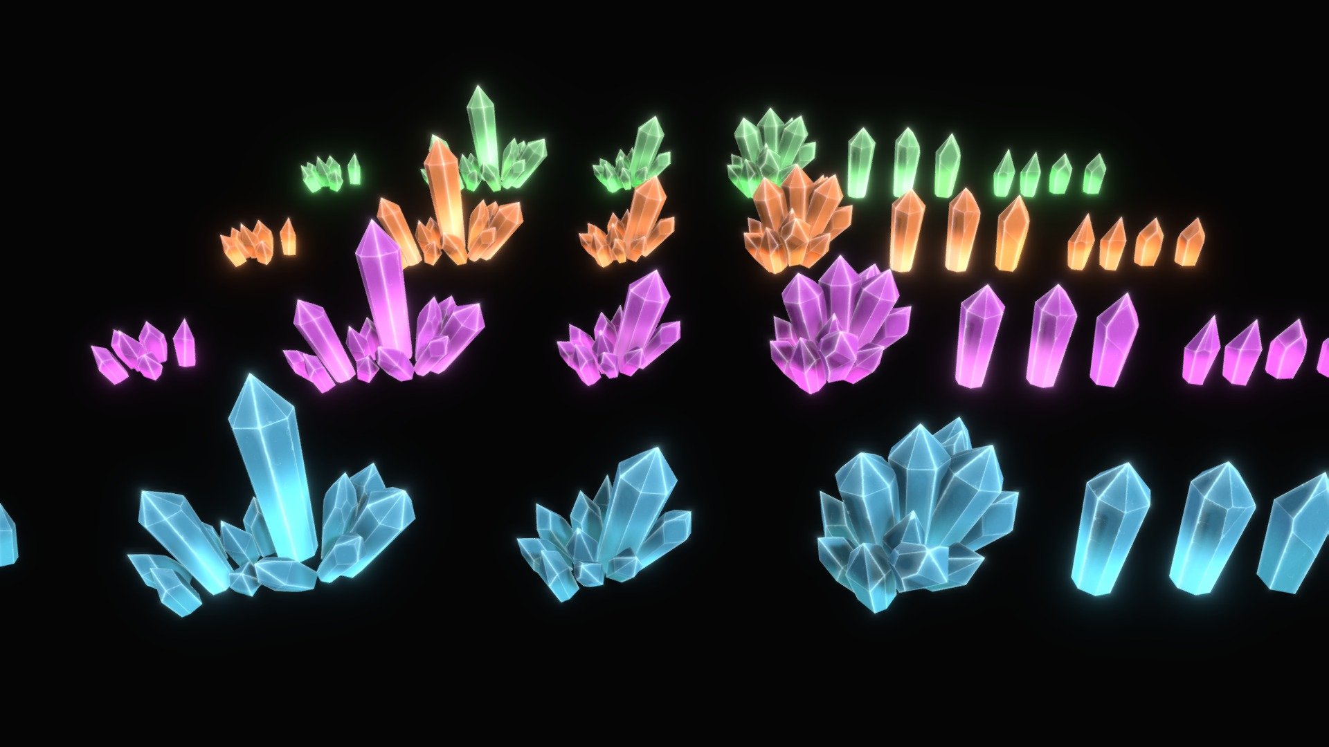 Magic Crystal Stones - Low Poly & Stylized - Buy Royalty Free 3D model ...