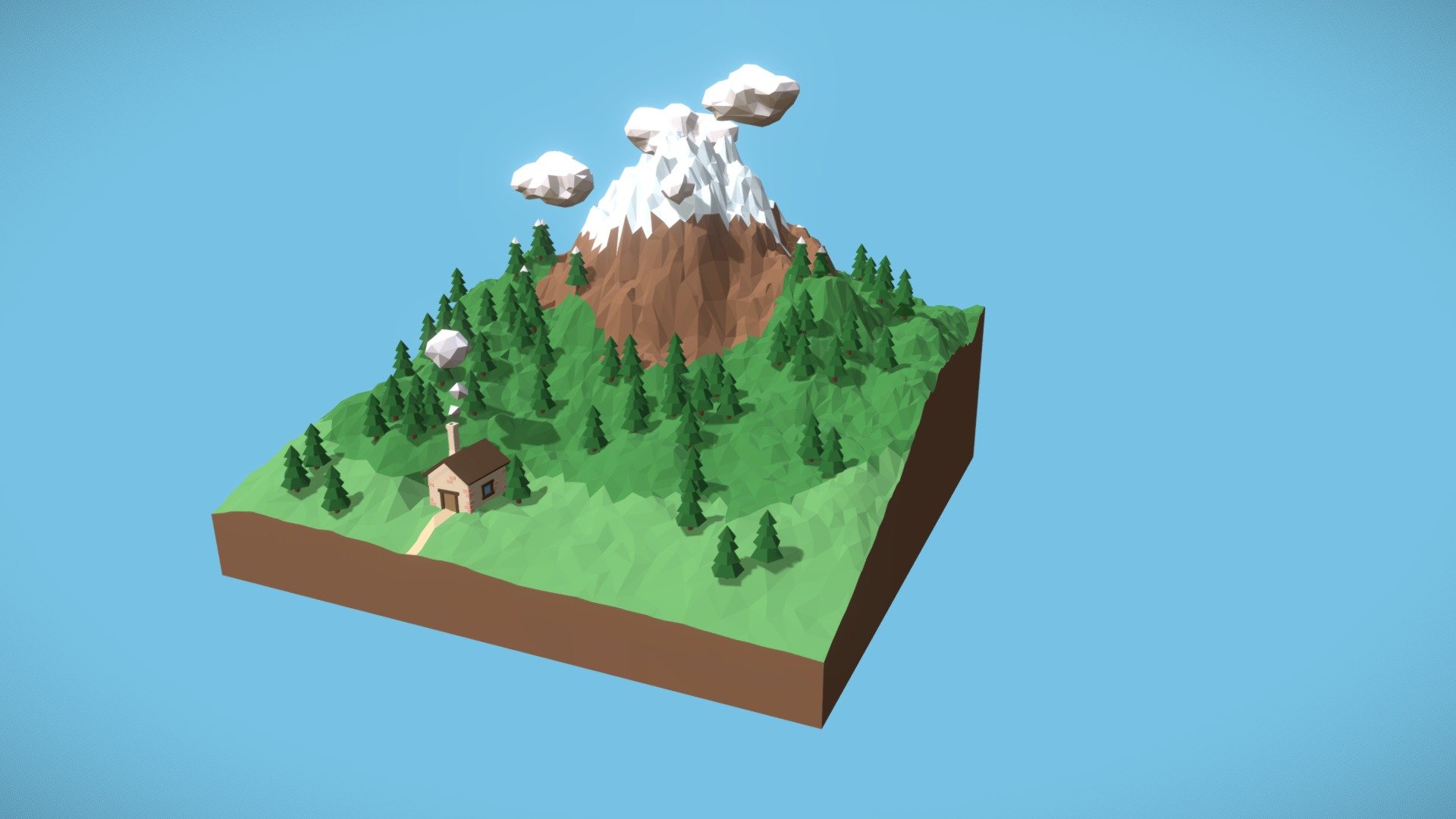 Low poly mountain diorama - 3D model by Anastasia S. (@anastasia.3s ...