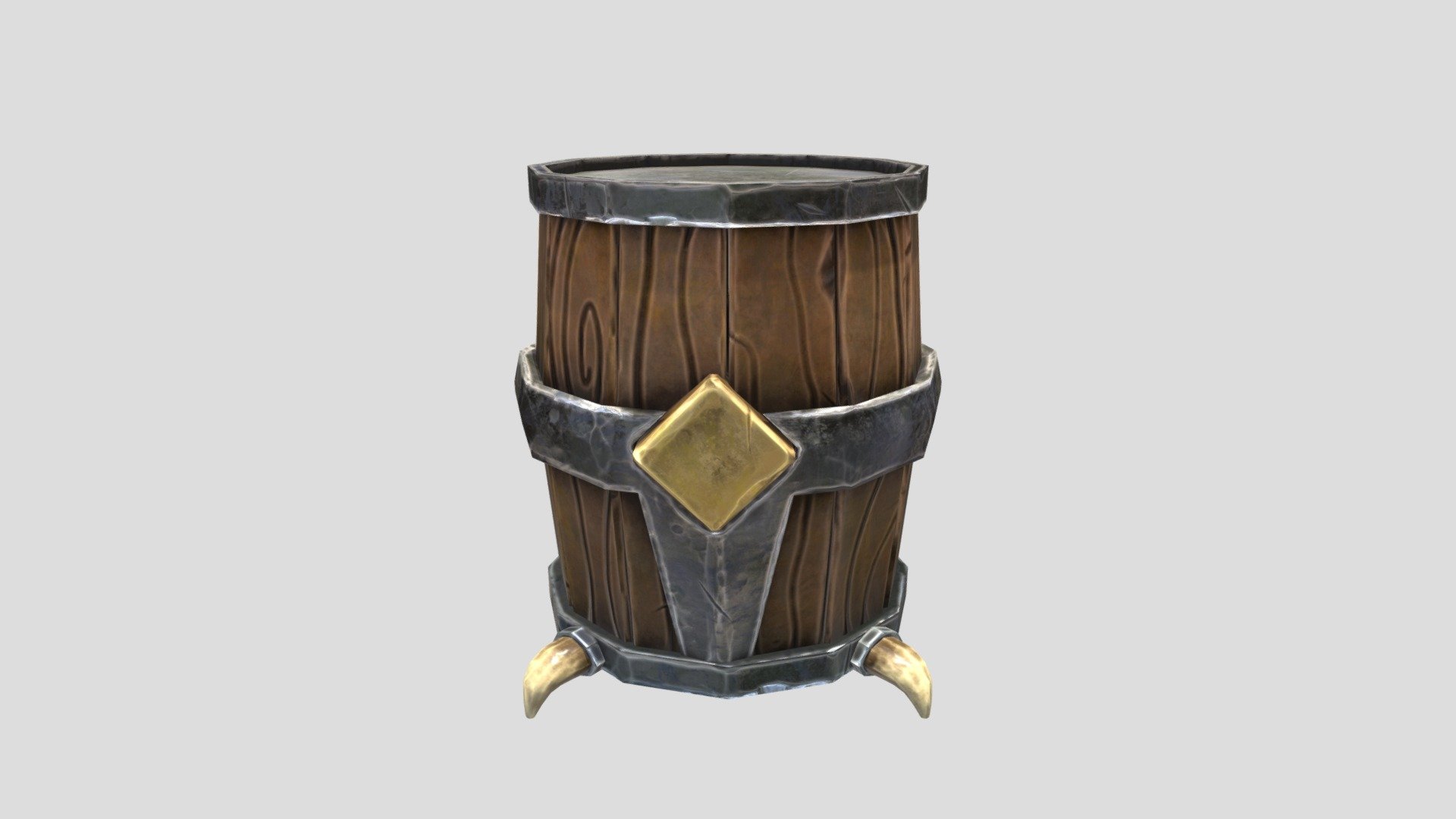Fantasy wood Barrel - lowpoly - 3D model by serenared [97c1e78] - Sketchfab