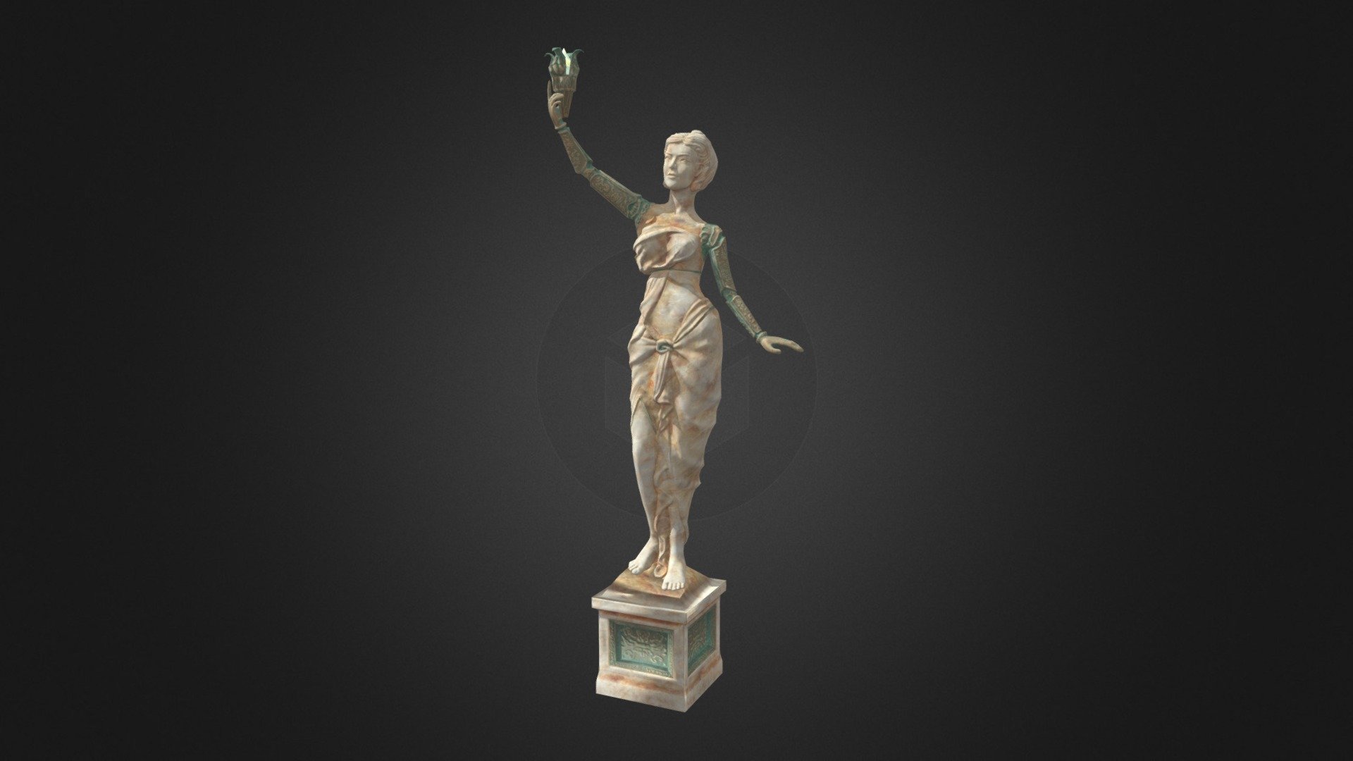 Statue "Girl with a flower" - 3D model by Kamelya [97cd518] - Sketchfab