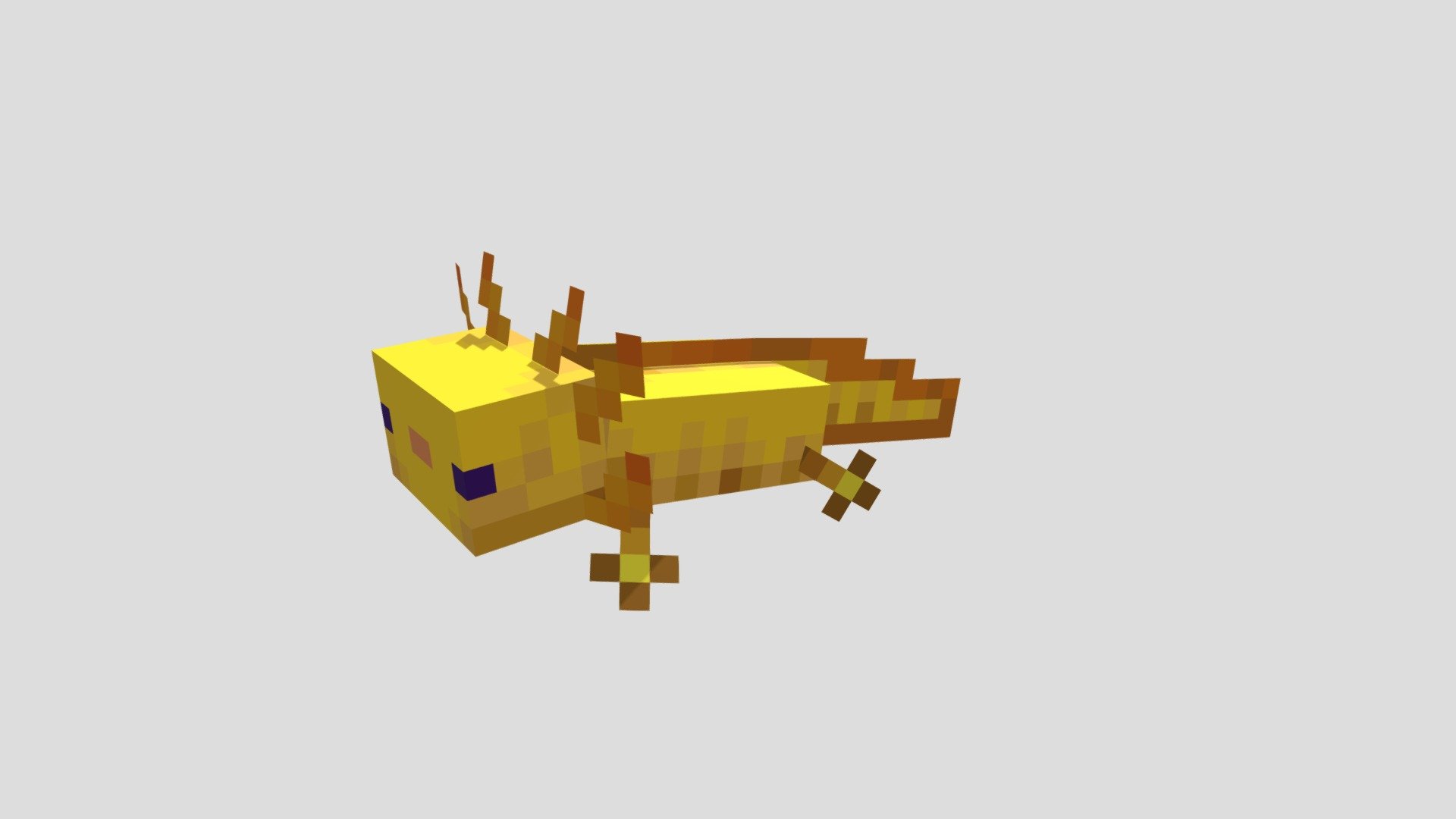 yellow axolotl - Download Free 3D model by JohnElkes [97d6fc7] - Sketchfab