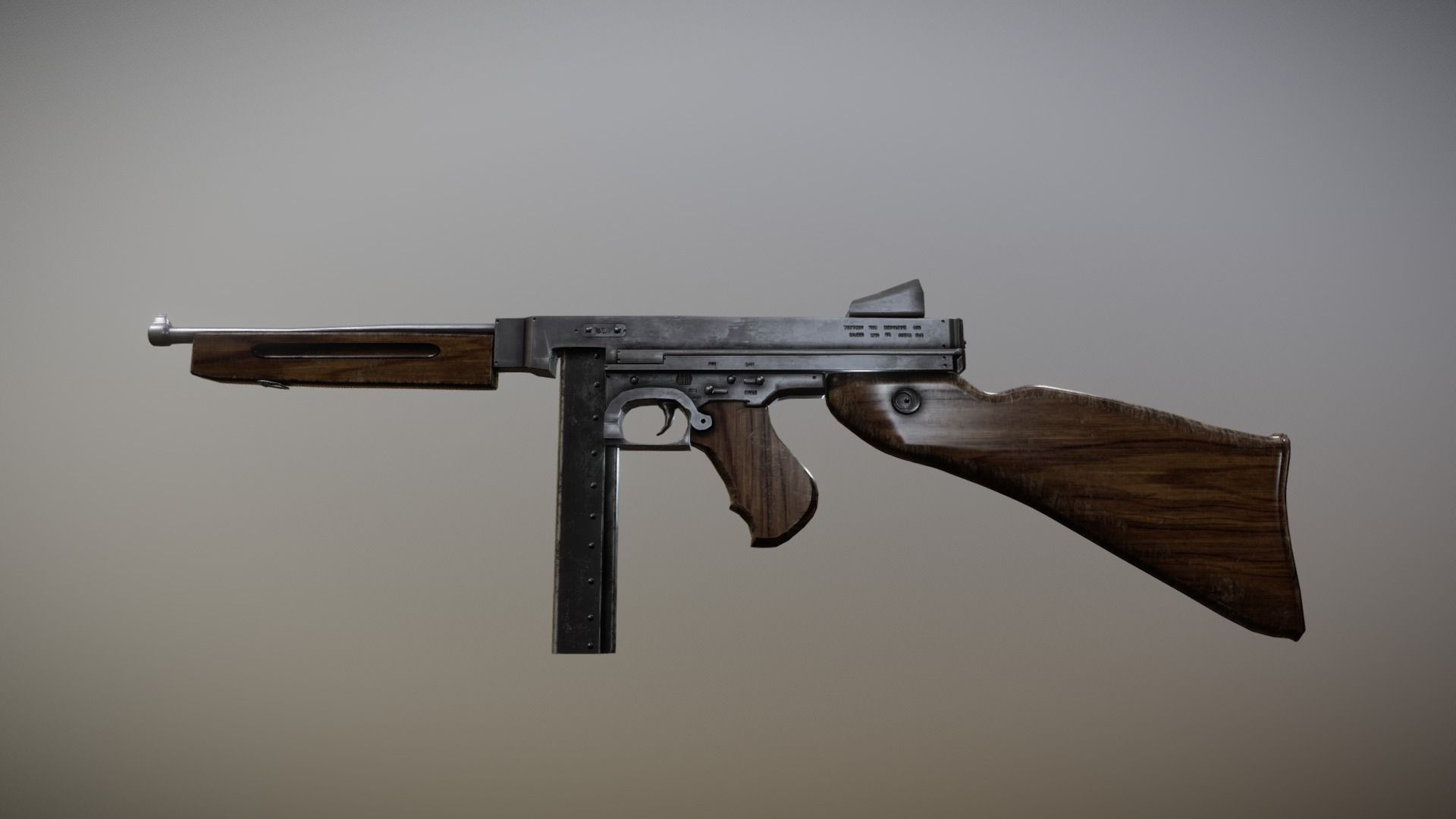 Thompson Submachine gun WW2 - 3D model by artbytatius [97dd988] - Sketchfab