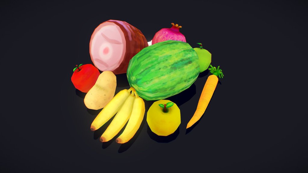 Bundle of Food - 3D model by yatacosmic [97ea7e5] - Sketchfab