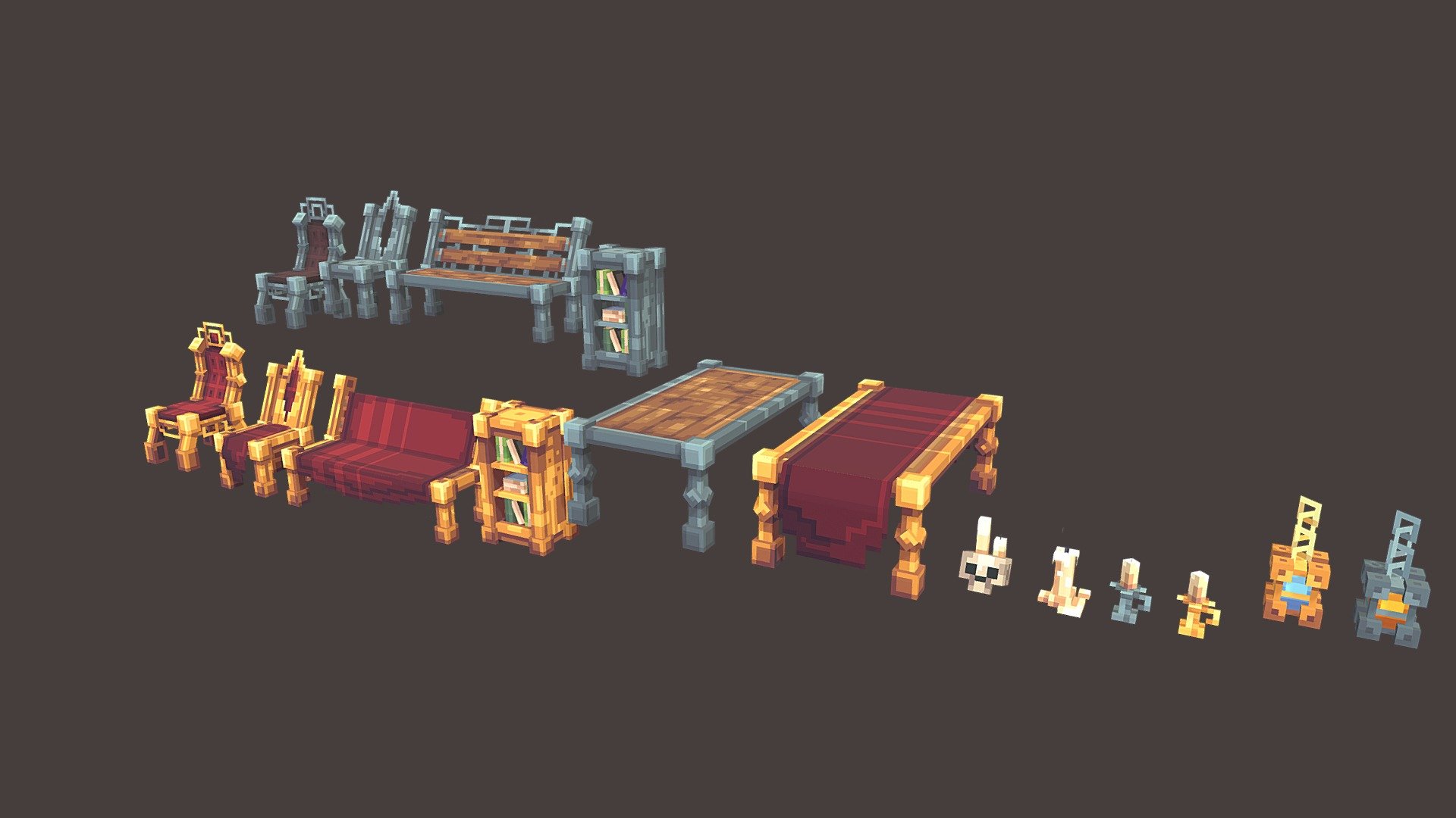 Medieval Furniture Vol. 1 - 3D model by Queue (@blockbenchqueue) [97ed786] - Sketchfab