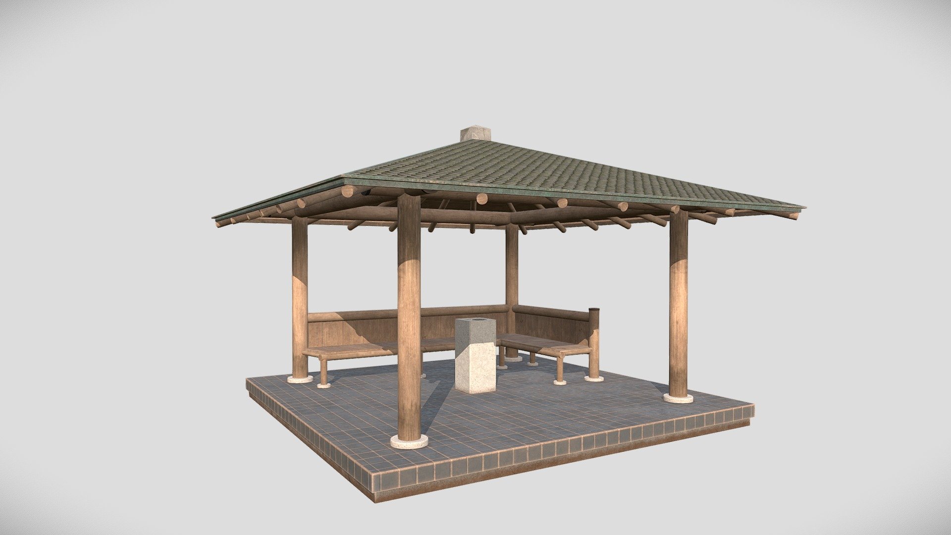 Outdoor Pavillion - 3D model by Alexander.Treiner [97f30cd] - Sketchfab