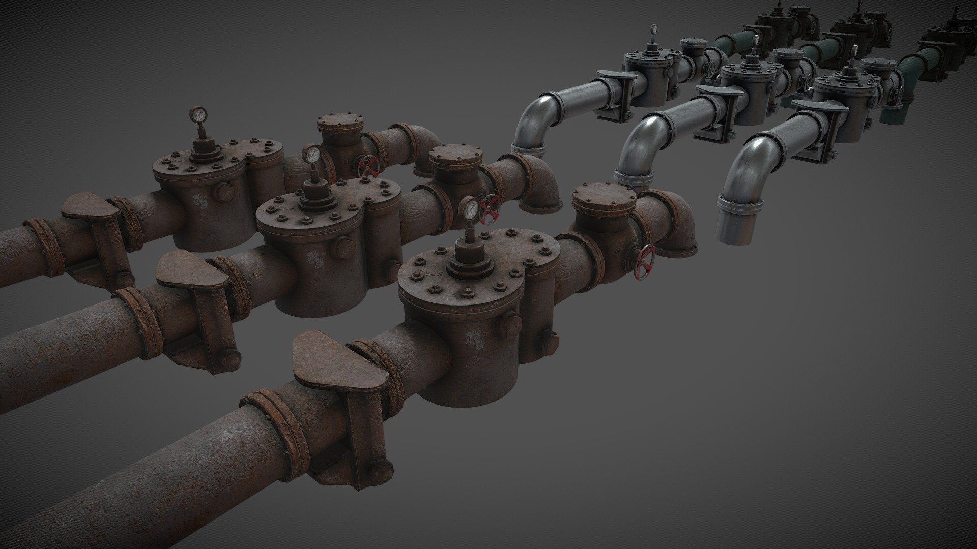 Pipe metalic metal -38 MB - 3PART - Download Free 3D model by Mehdi ...