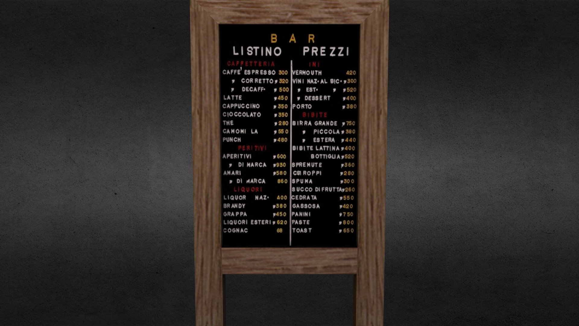 Restaurant menu board prop - 3D model by GH (@guntranhoet) [97f5f45 ...