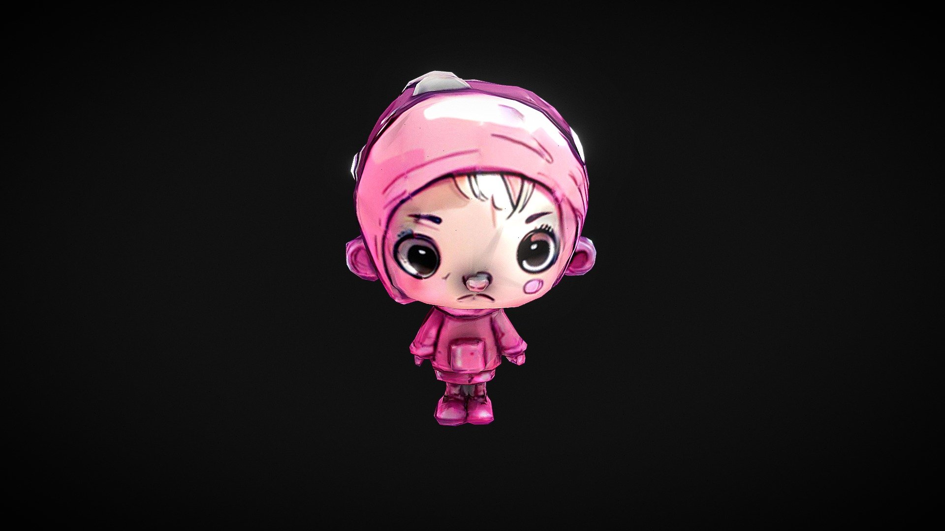"Magenta Bliss: A Cheeky Cartoon Expression" Hai - Download Free 3D ...