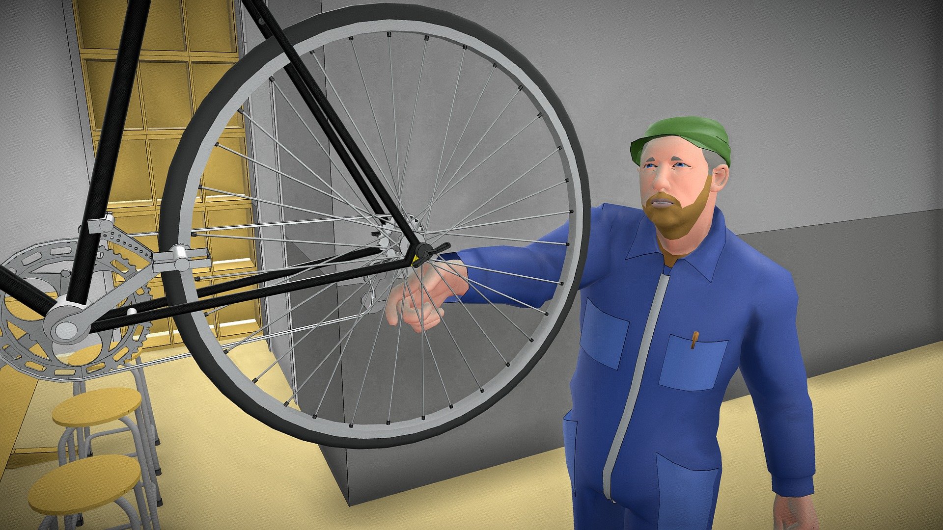 Fiets werkplaats - 3D model by Stichting Consortium Beroepsonderwijs ...