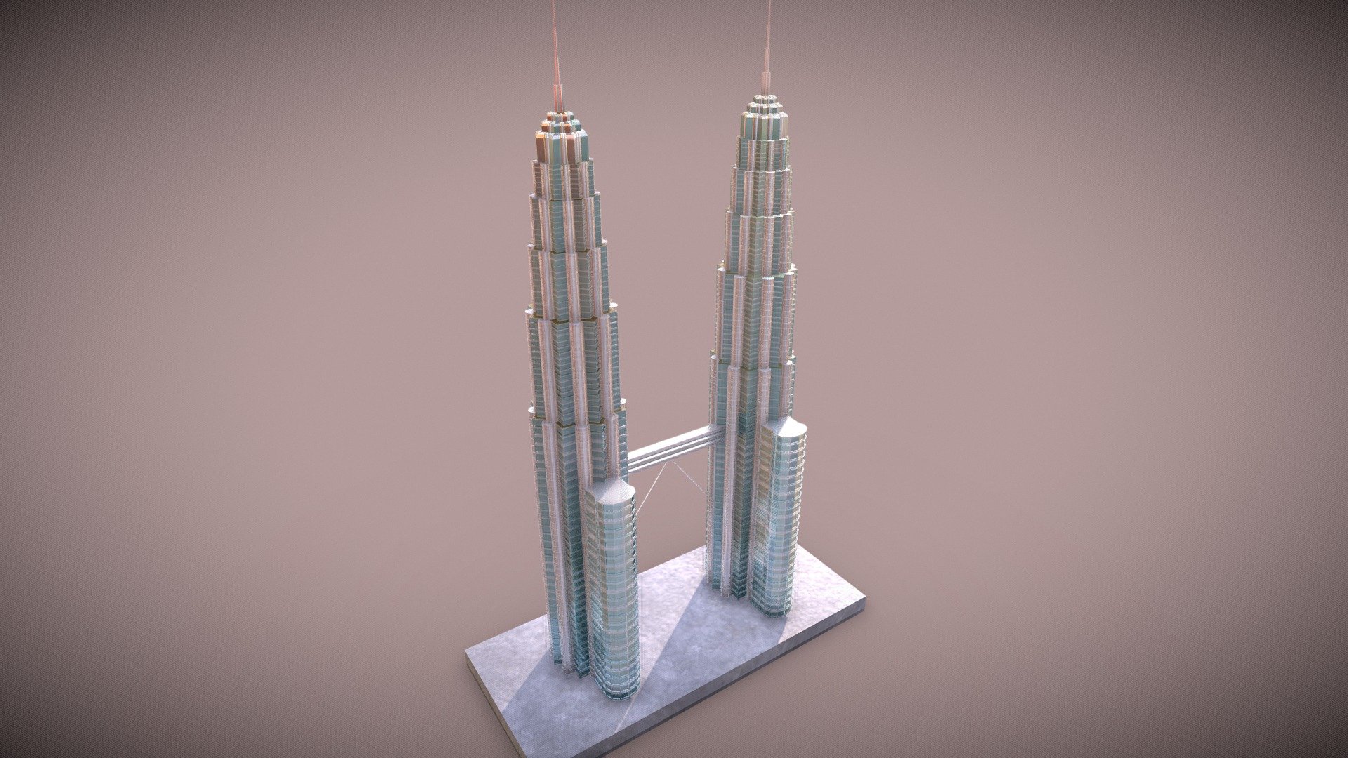 Petronas Tower - 3D model by M.G. (@MGrafen) [97f94c7] - Sketchfab