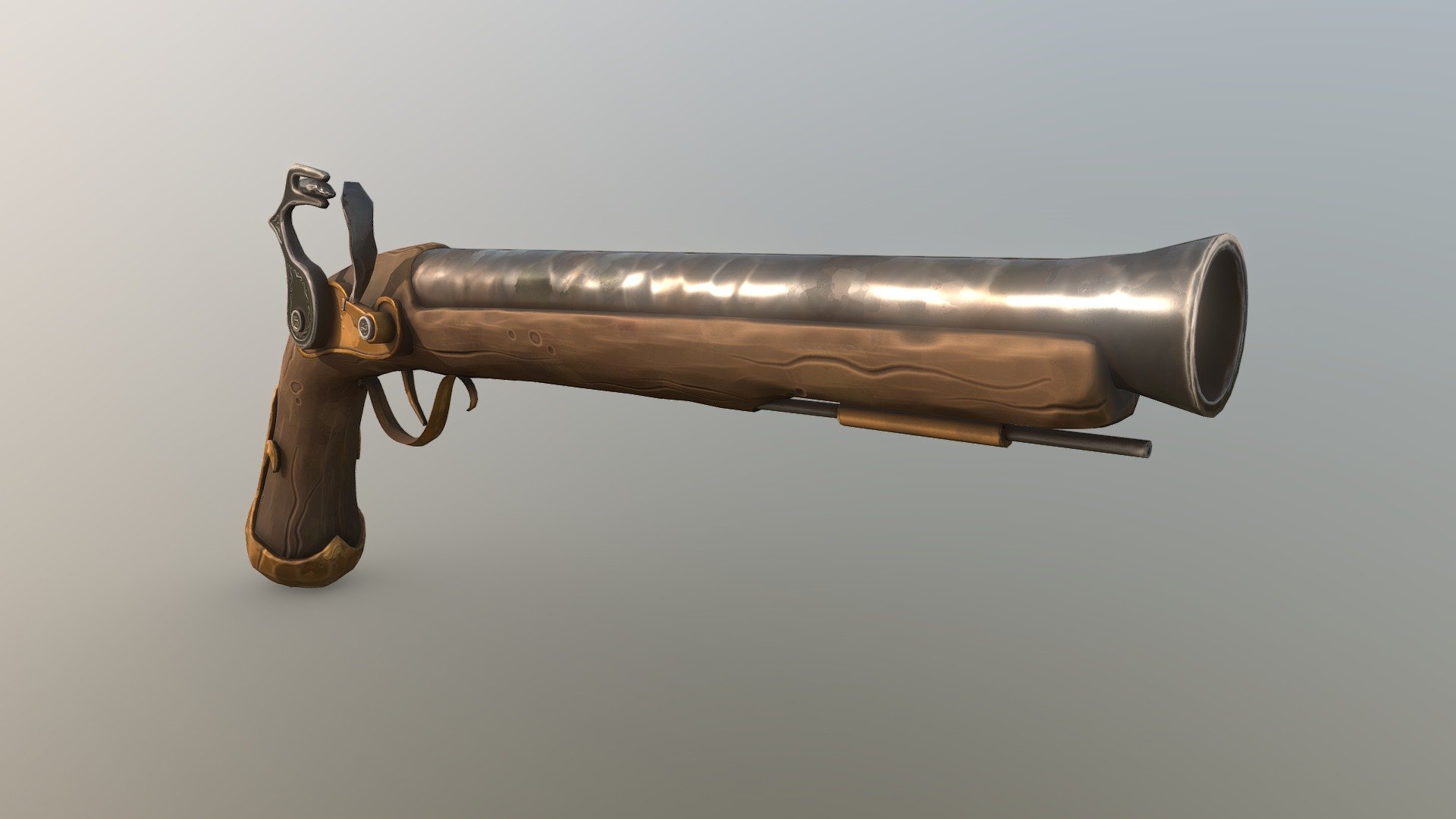Stylised Flintlock Pistol - 3D model by Simon Knop (@rowan_crossing ...